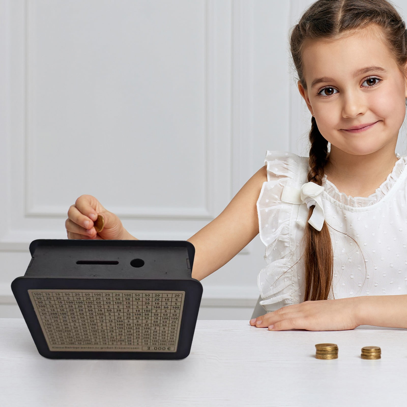 ZestqaQ Plastic Wood Grain Bank Stores Digital Savings Plan Paper Money ...