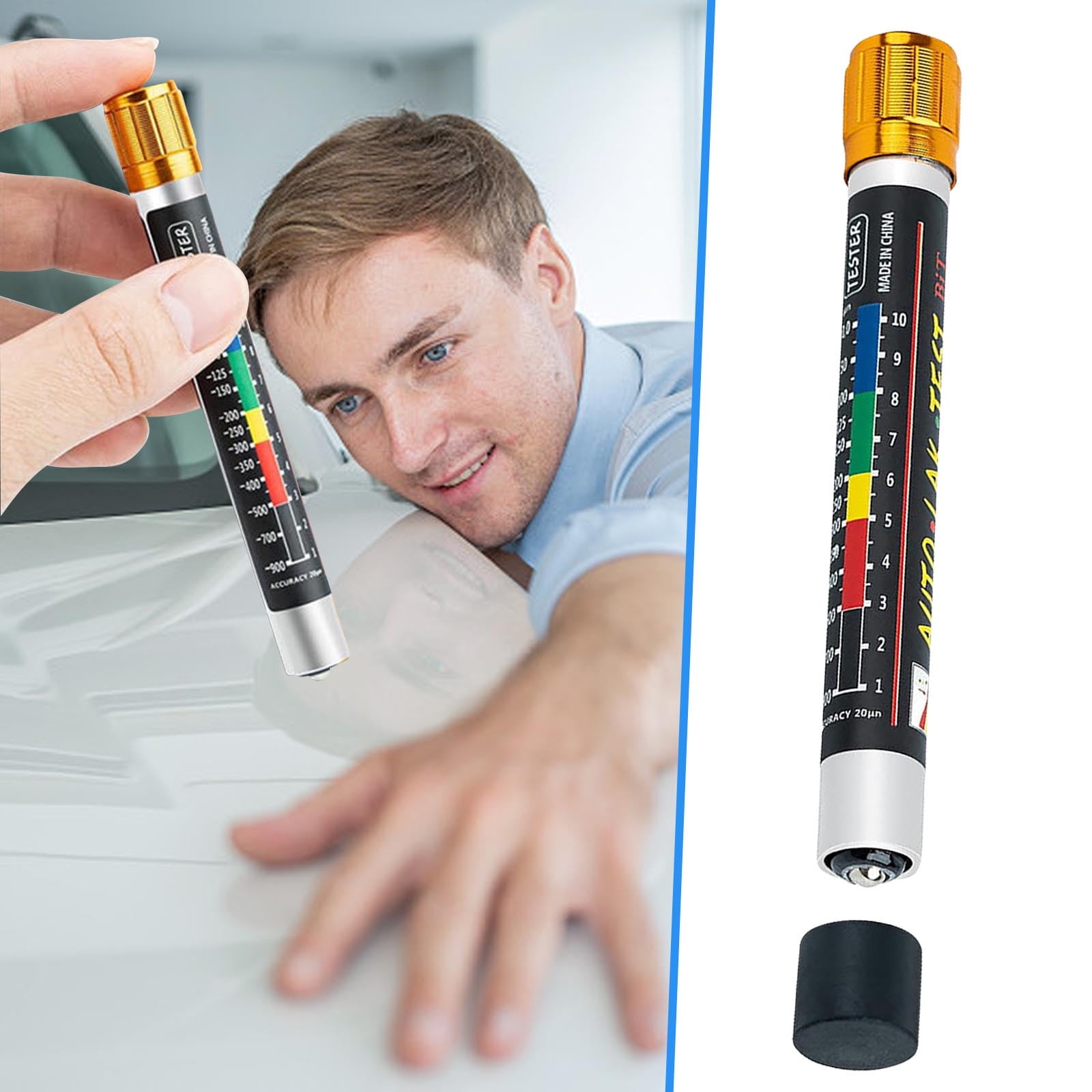 ZestqaQ Portable Car Paint Thickness Gauge, Accurate Vehicle Coating Inspector, Magnetic Tip ...