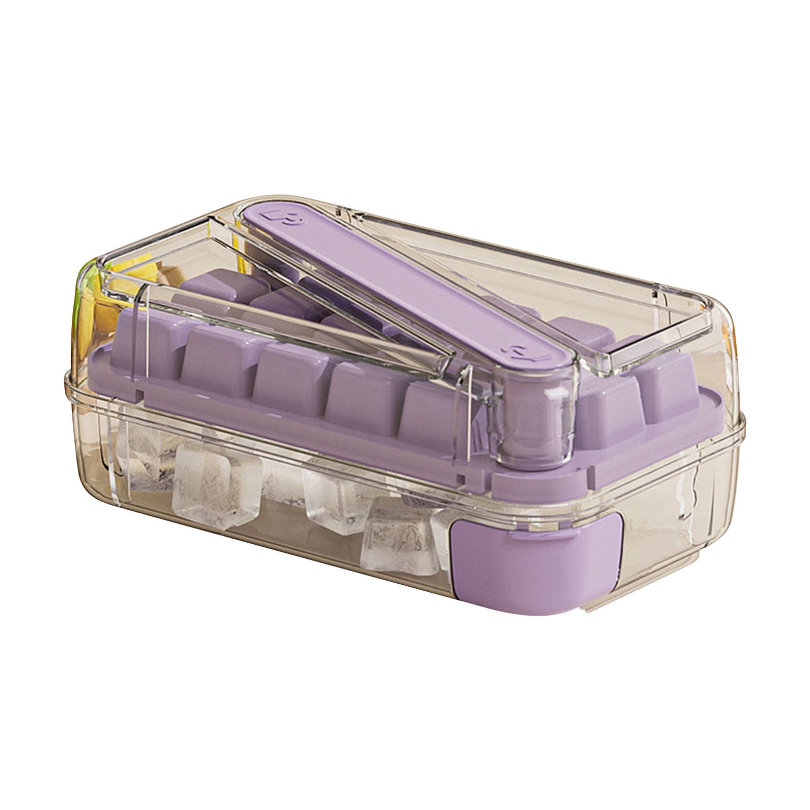ZestqaQ Press-to-Release Ice Rectangle Tray With Lid - Easy Ice Removal ...