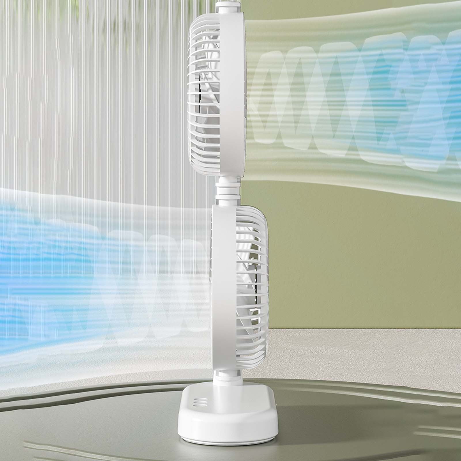 ZestqaQ Rechargeable Desk Tower Fan with Horizontal Rotation, 3-Speed ...