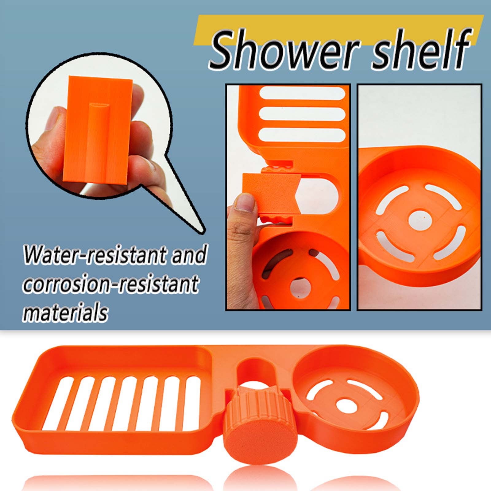 ZestqaQ Tool Free Clamping Shower Storage Rack, No Drill Installation ...