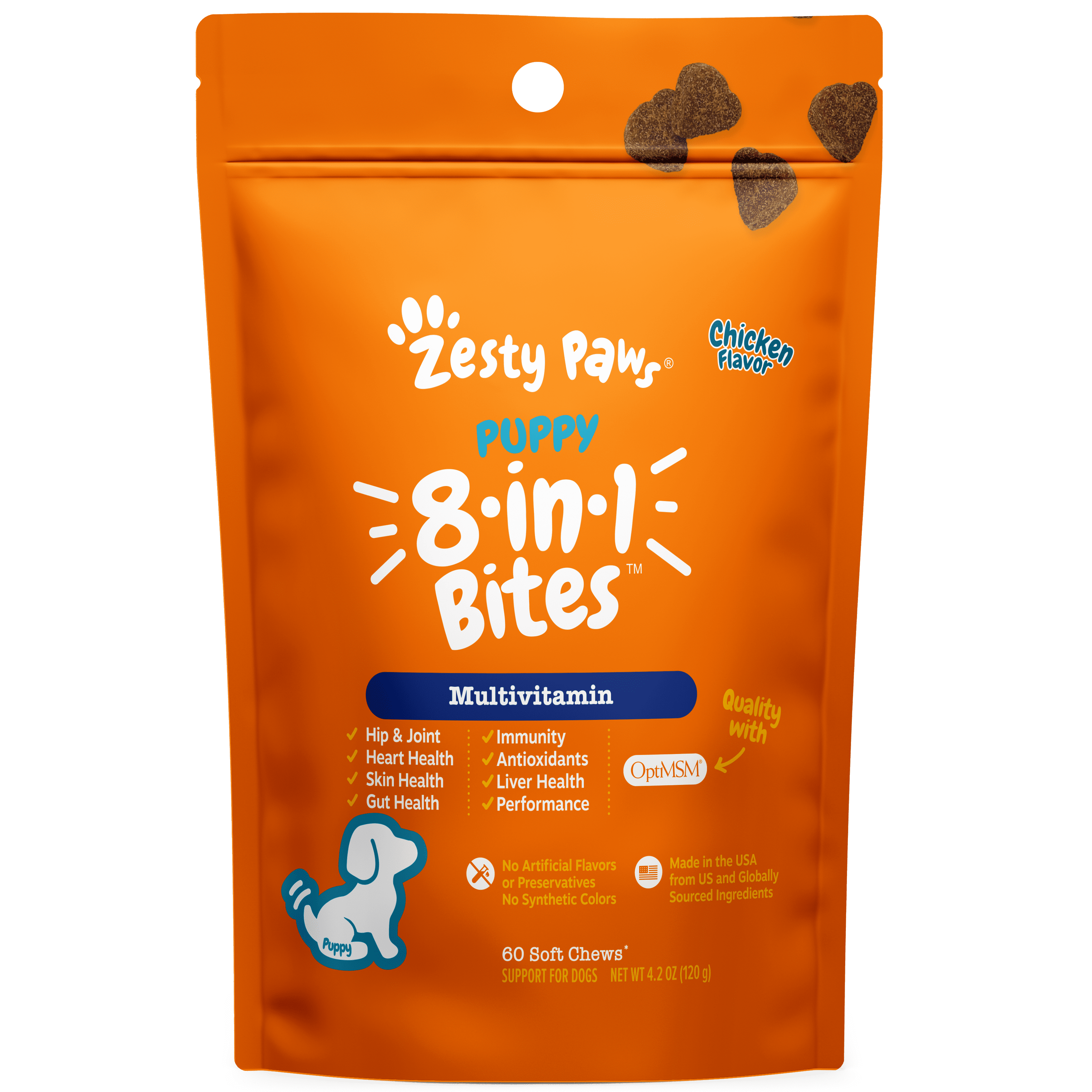 Zesty Paws 8-in-1 Multivitamin Bites for Puppies, Chicken, Overall ...