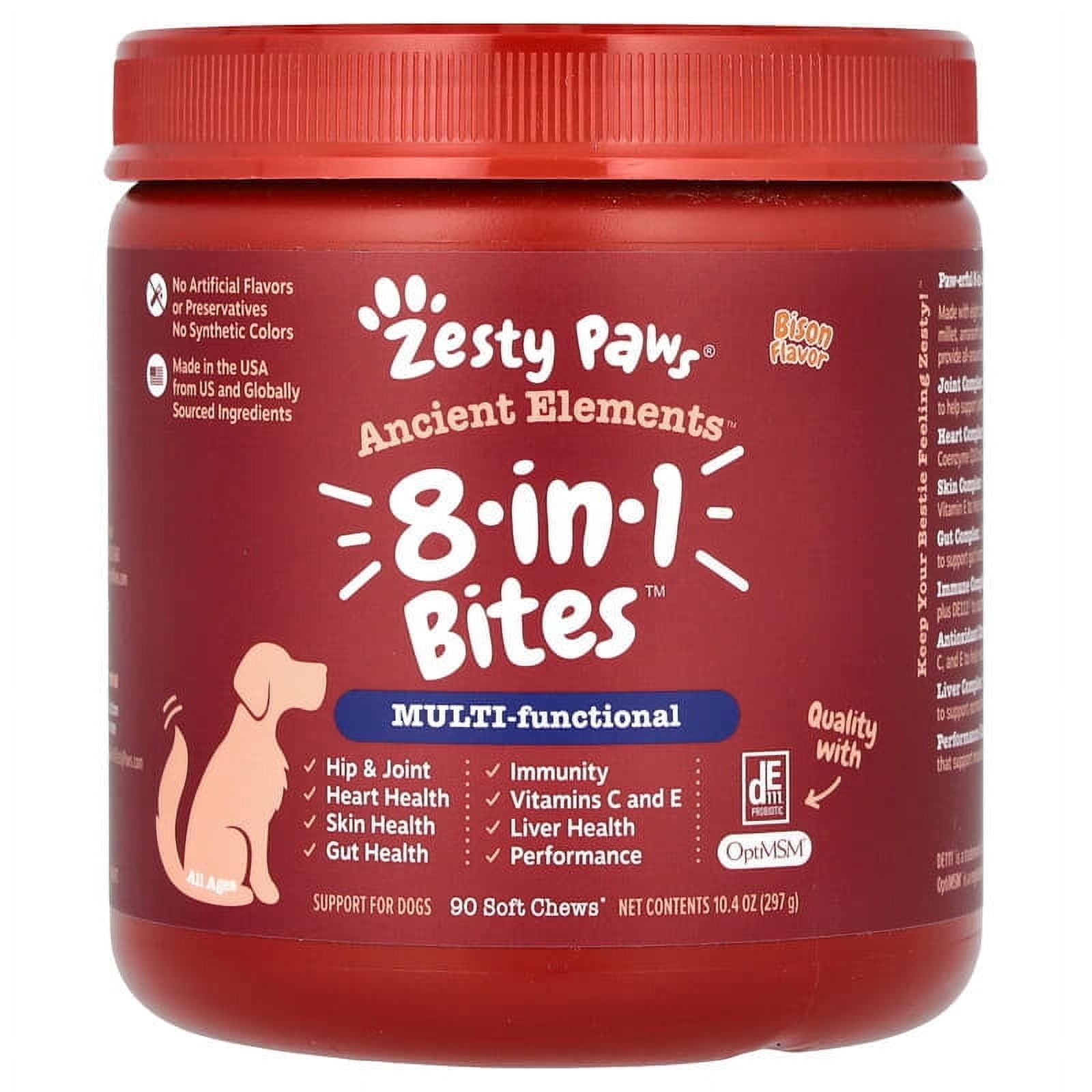 Zesty Paws, Ancient Elements, 8-in-1 Bites, For Dogs, All Ages, Bison ...