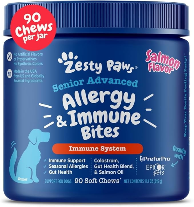 Zesty Paws Dog Allergy Relief - Anti Itch Supplement - Omega 3 ...
