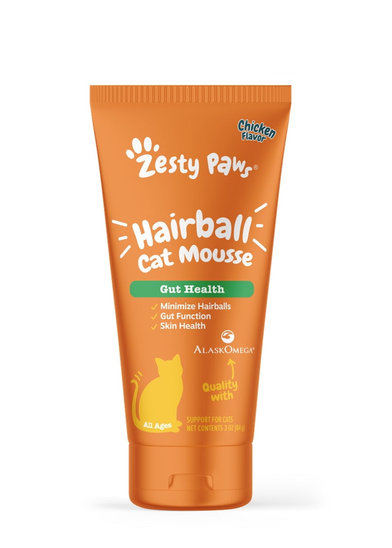 Zesty Paws Hairball Cat Mousse, for Gut Health, 3oz Tube - Walmart.com
