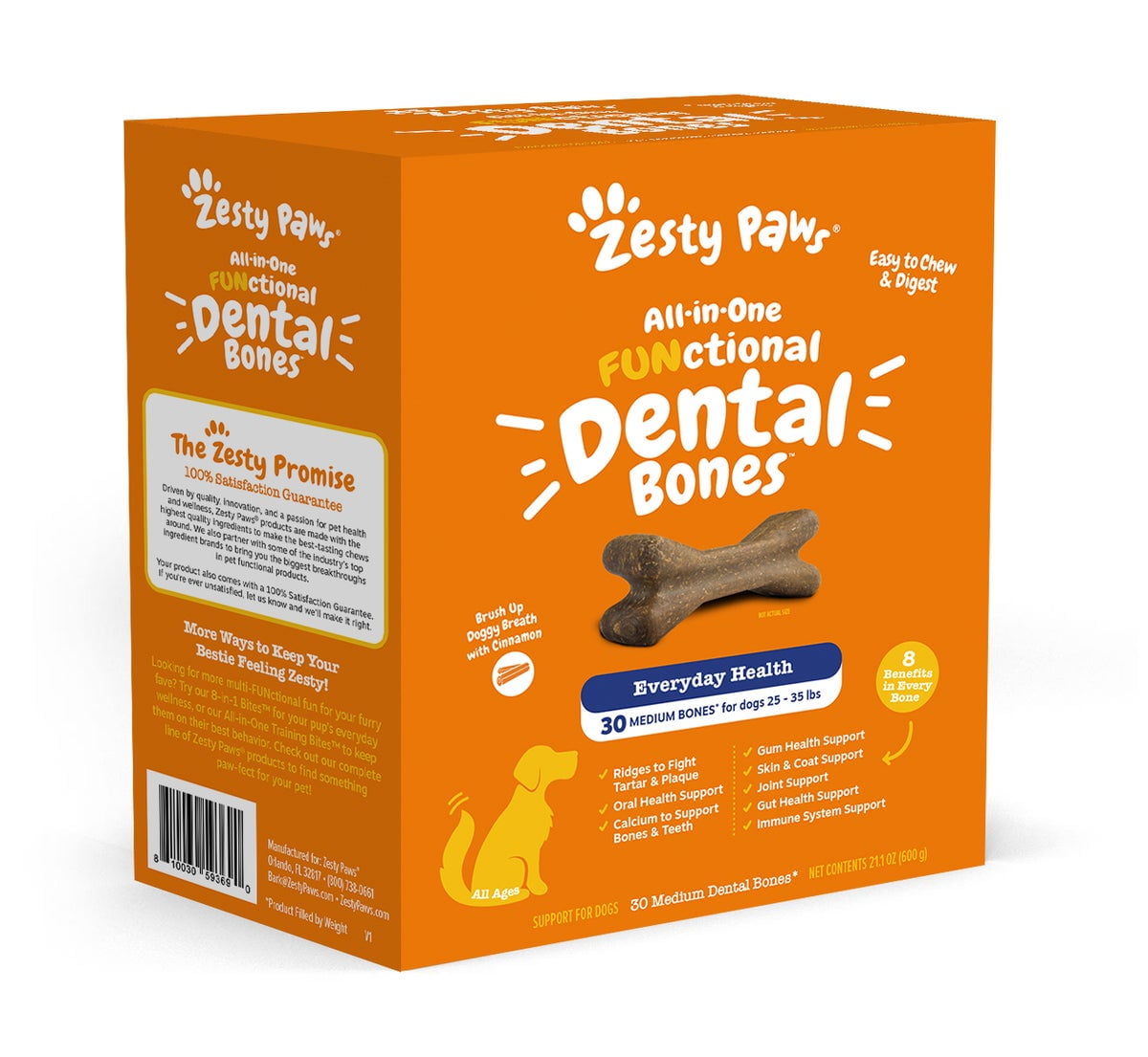 Zesty Paws Canine Dental Bones, Fresh Breath Treats, Tartar Chews ...