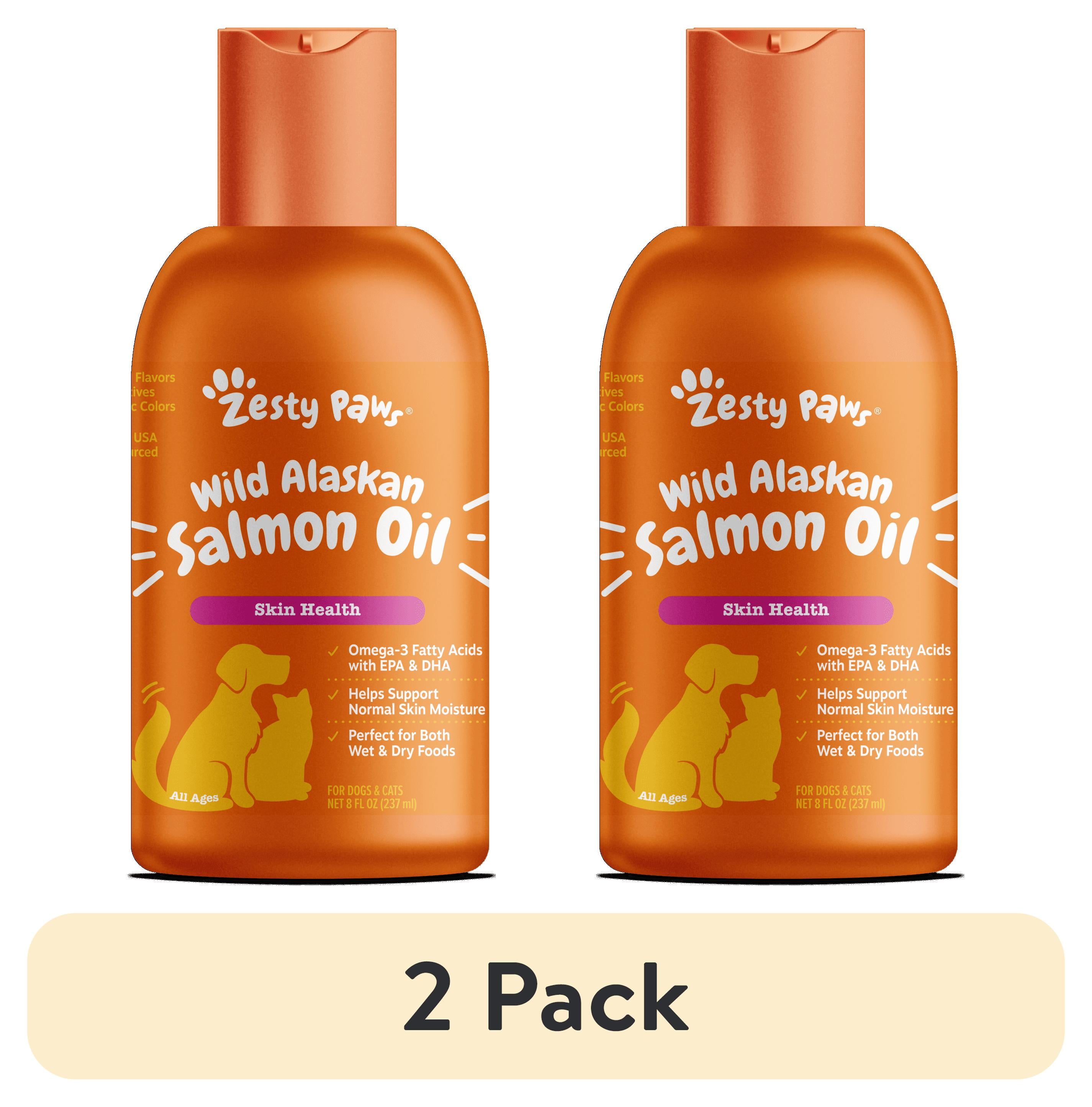 (2 pack) Zesty Paws Pure Wild Alaskan Salmon Oil Liquid Food Supplement ...