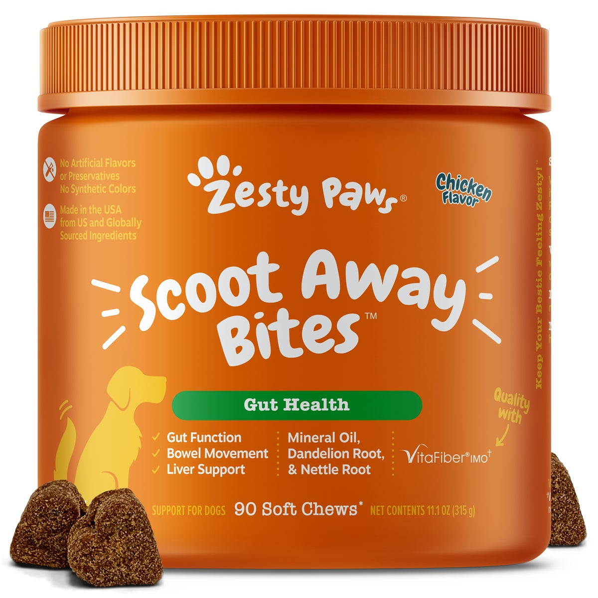 Zesty Paws Prebiotic Enzymatic Anal Gland Support, Chicken Flavor ...