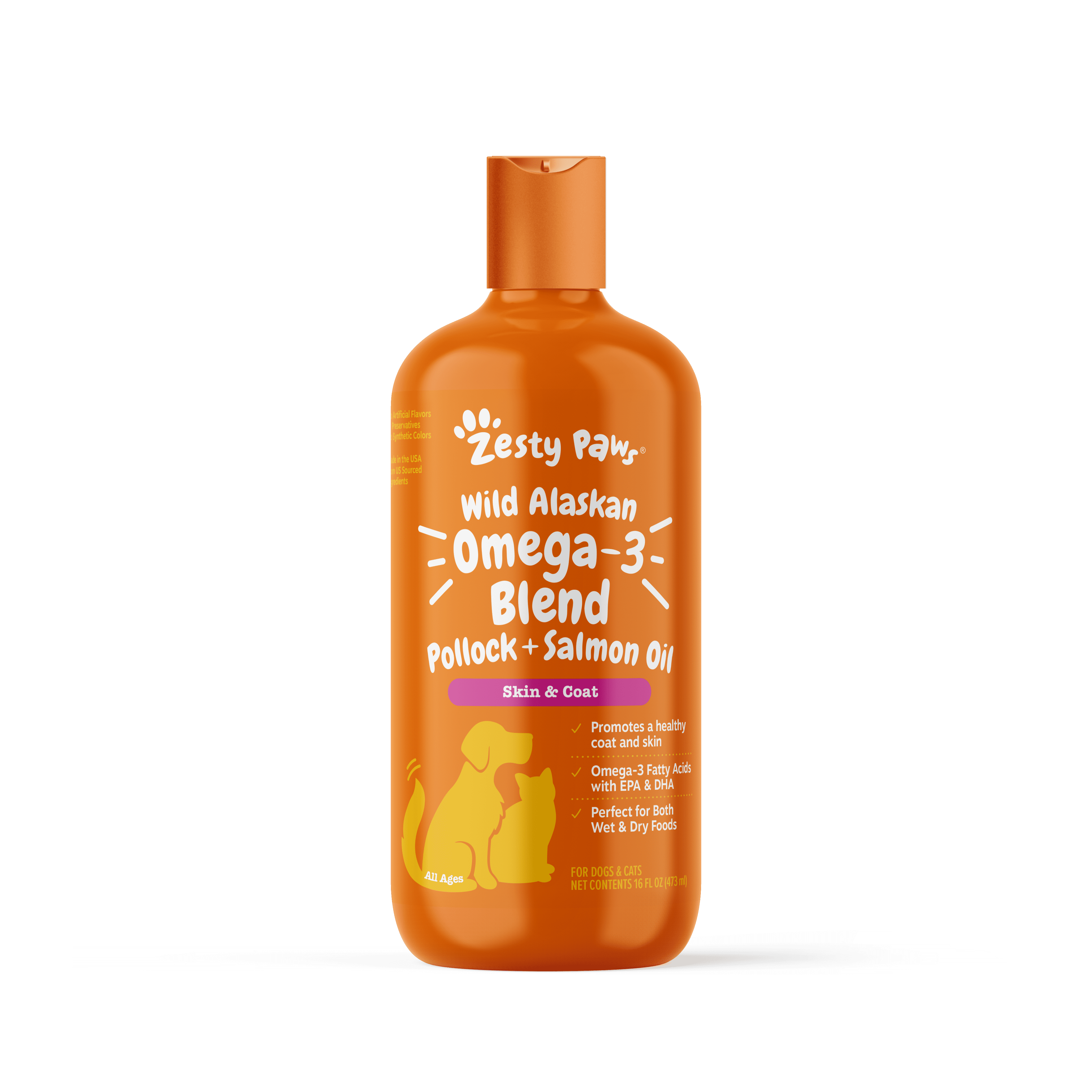 Zesty Paws Wild Alaskan Omega-3 Blend Pollock + Salmon Oil for Dogs ...