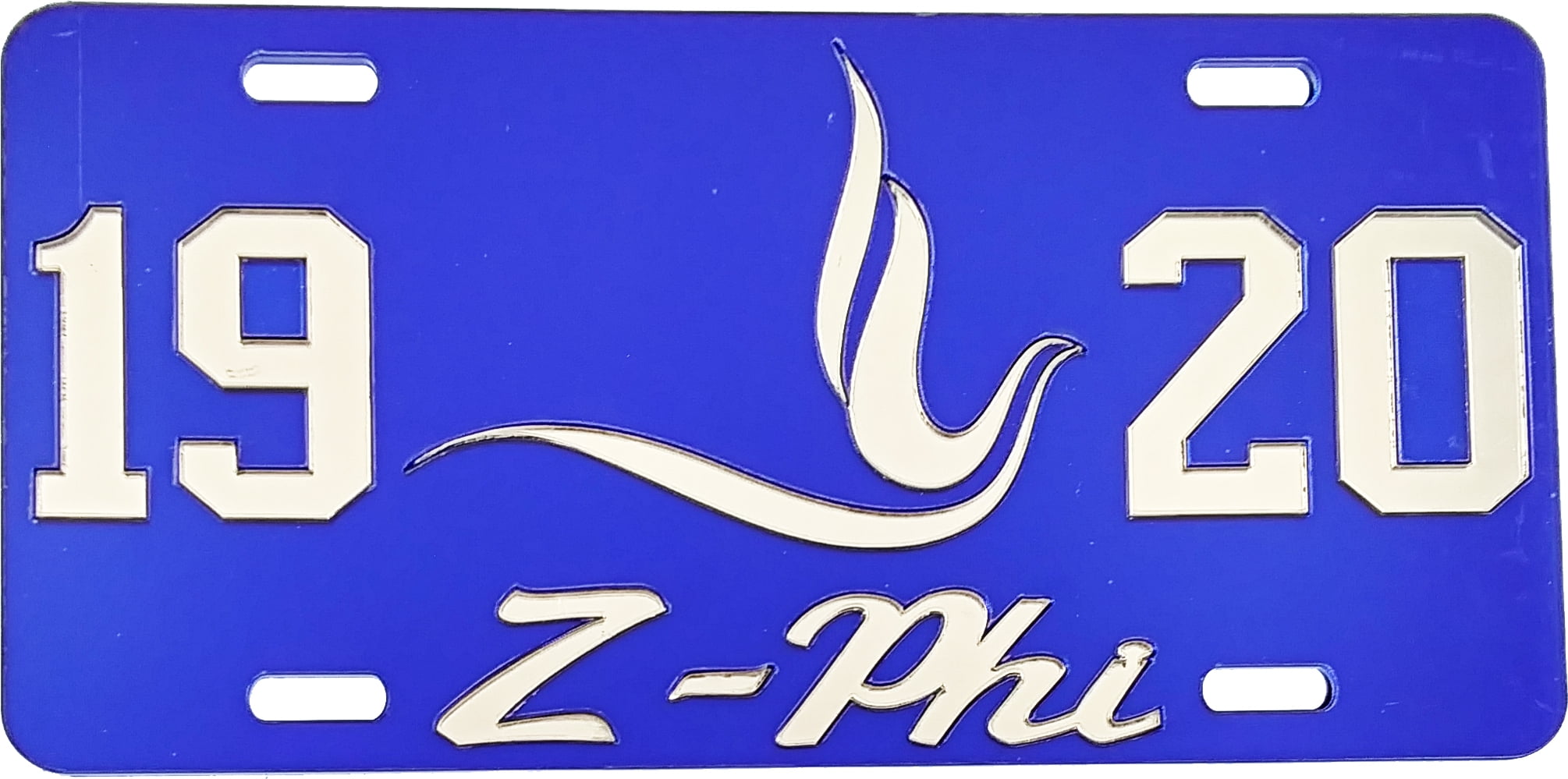 Zeta Phi Beta 1920 Dove Z-Phi Mirror License Plate [Blue/Silver - Car ...