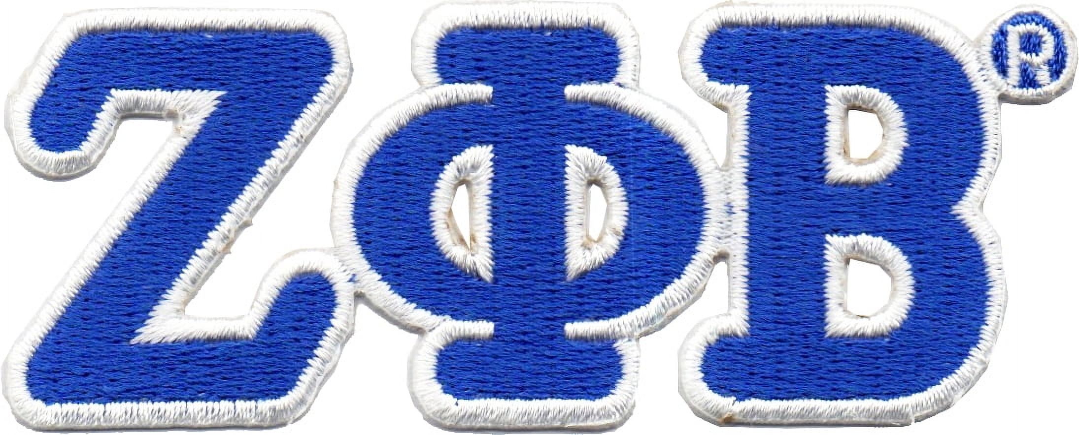 Zeta Phi Beta Connected Greek Letter Patch [Blue - 3.4375"W x 1.375"T ...