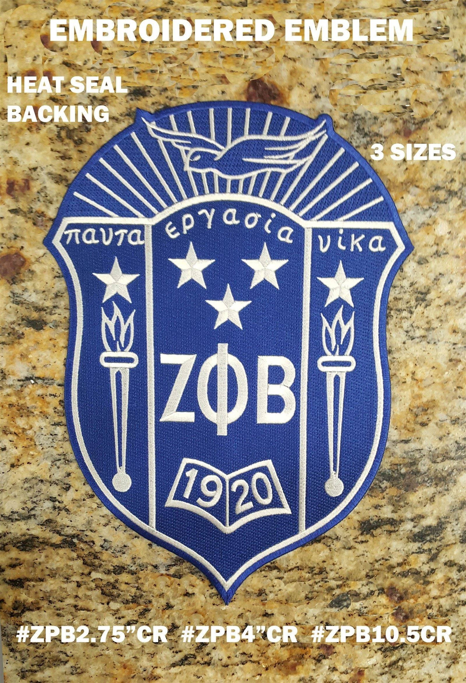 Zeta Phi Beta Crest Embroidered Emblem Iron-On Patch [Blue - 2.75 ...