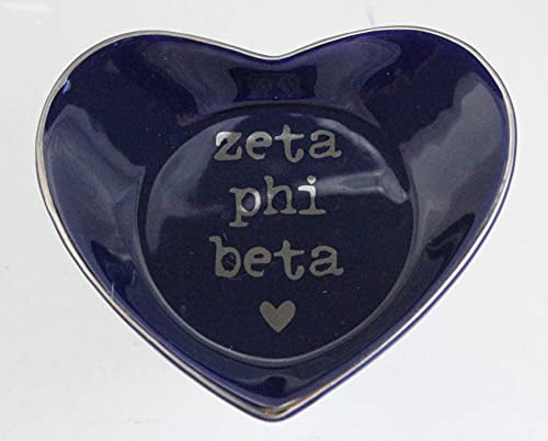 Zeta Phi Beta Jewelry Dish - Heart-Shaped High-gloss finish Ceramic ...