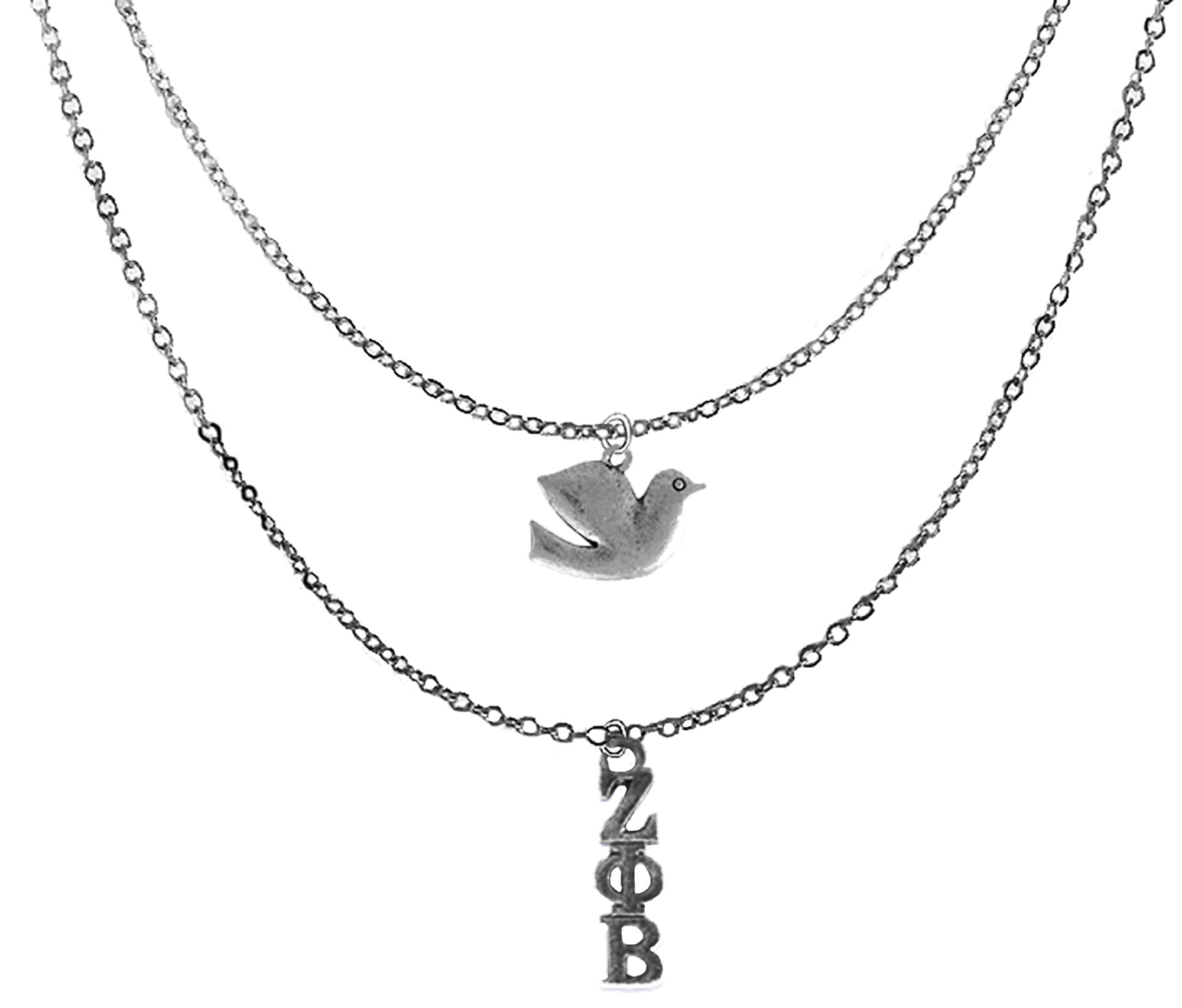 Zeta Phi Beta Sorority Jewelry, Adjustable Double Chain Silvertone ...