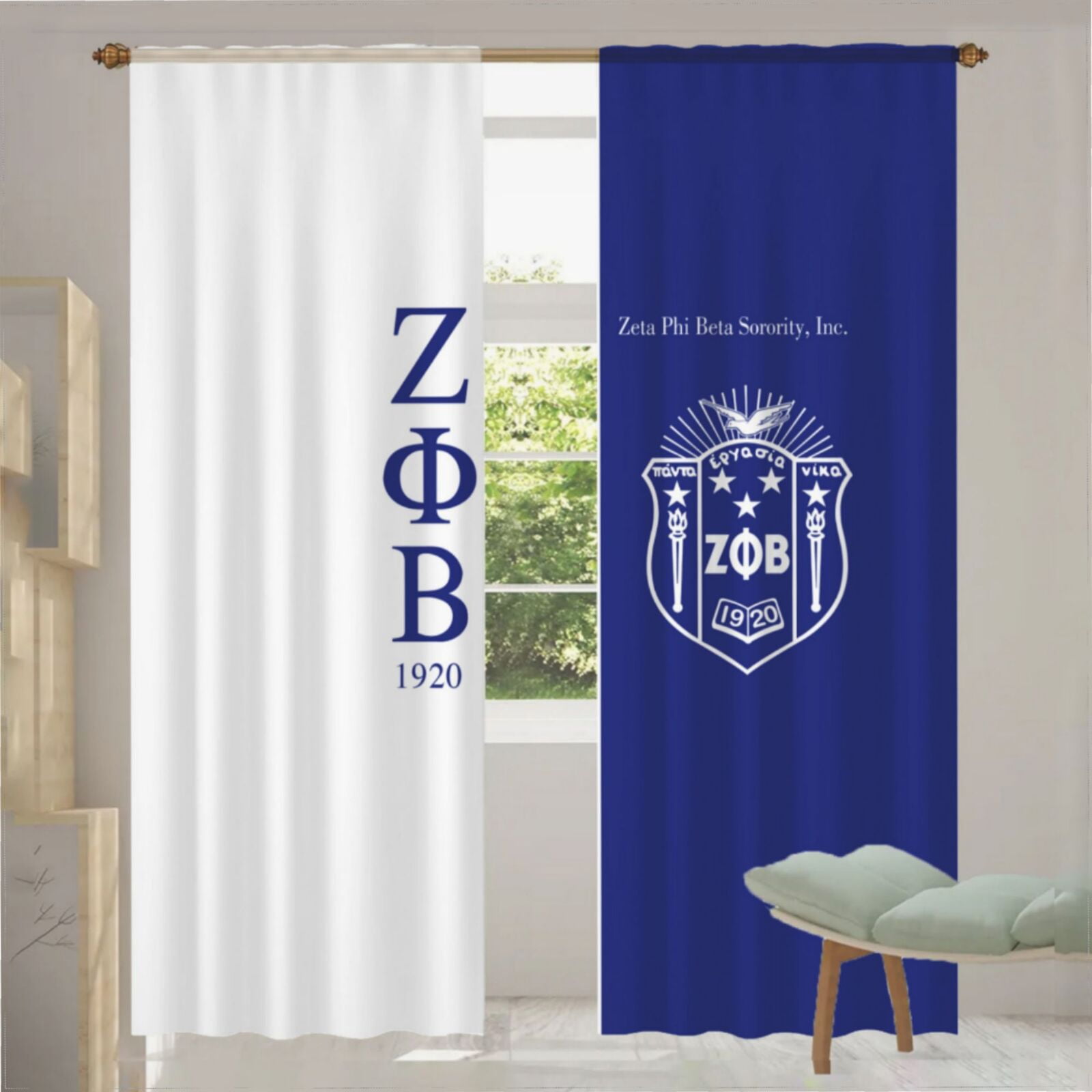 Zeta Phi Beta Window Tulle Curtains for Living Room Kitchen Modern ...