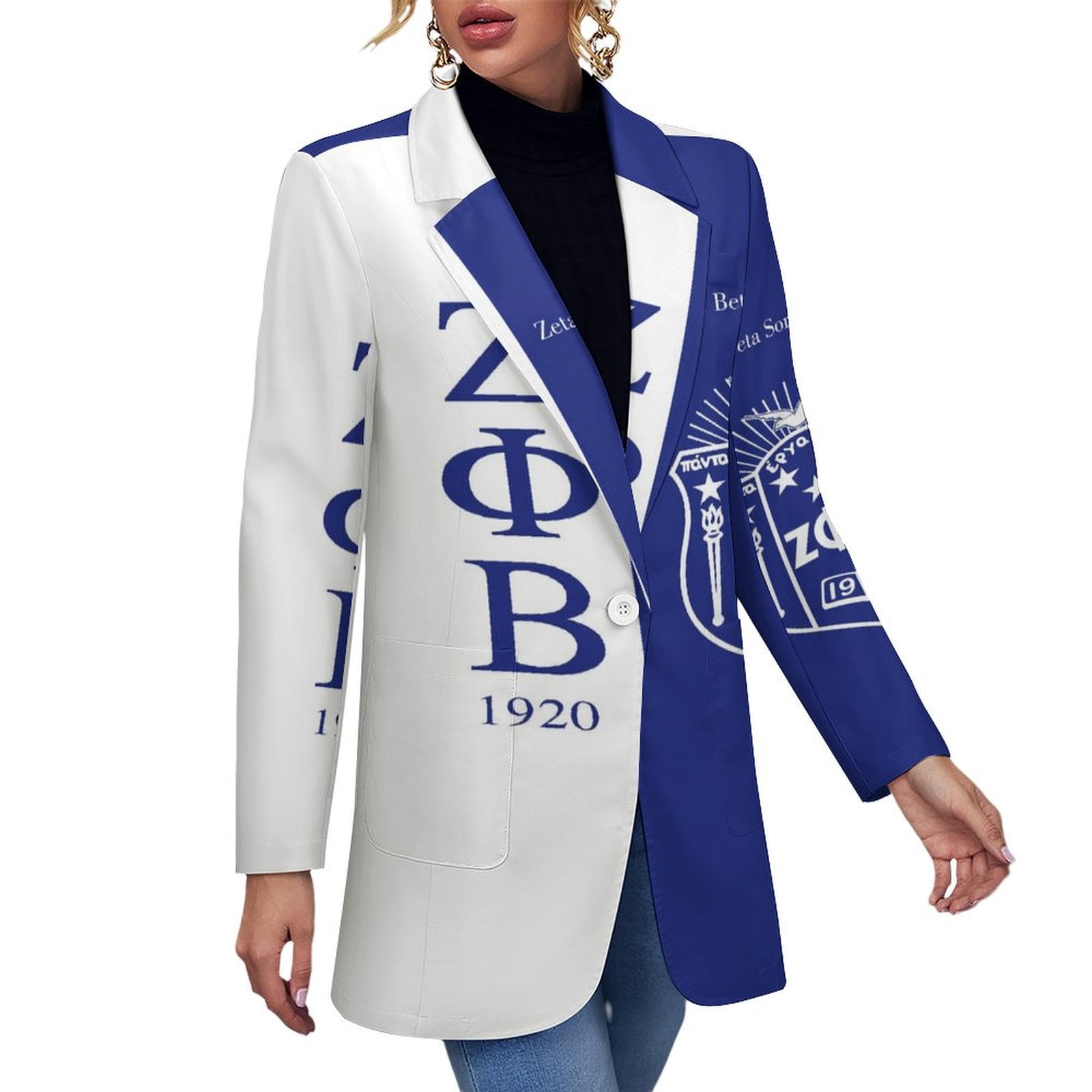 Zeta Phi Beta Woman Casual Loose Suits Summer Jacket Woman Oversize ...