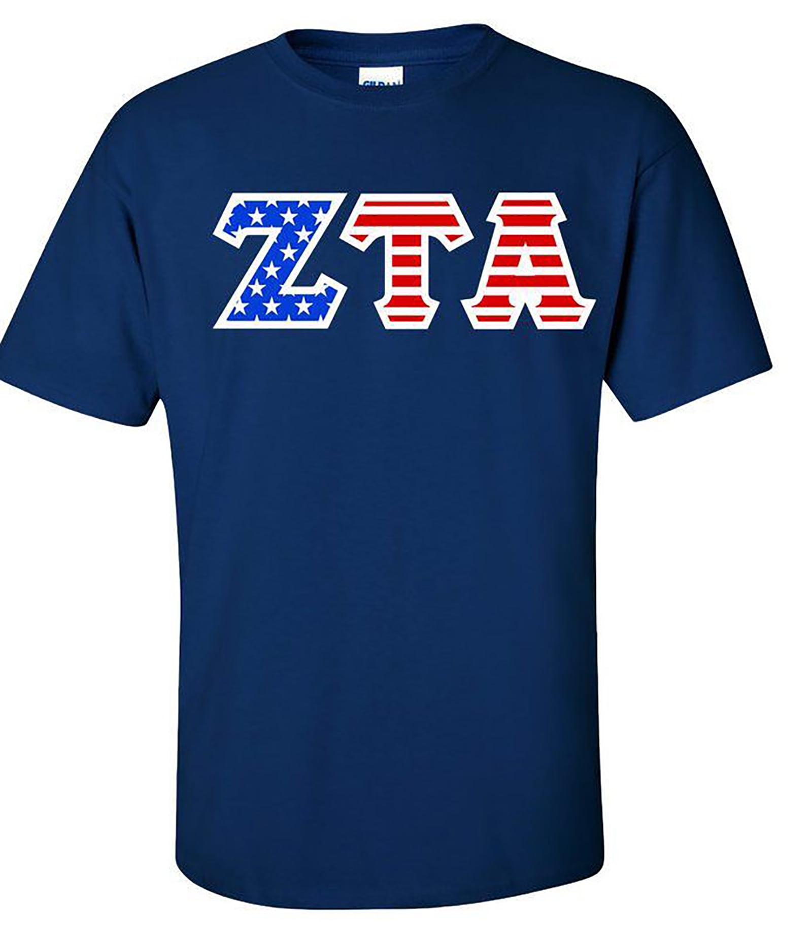 Zeta Tau Alpha Greek Letter American Flag Tee - Walmart.com