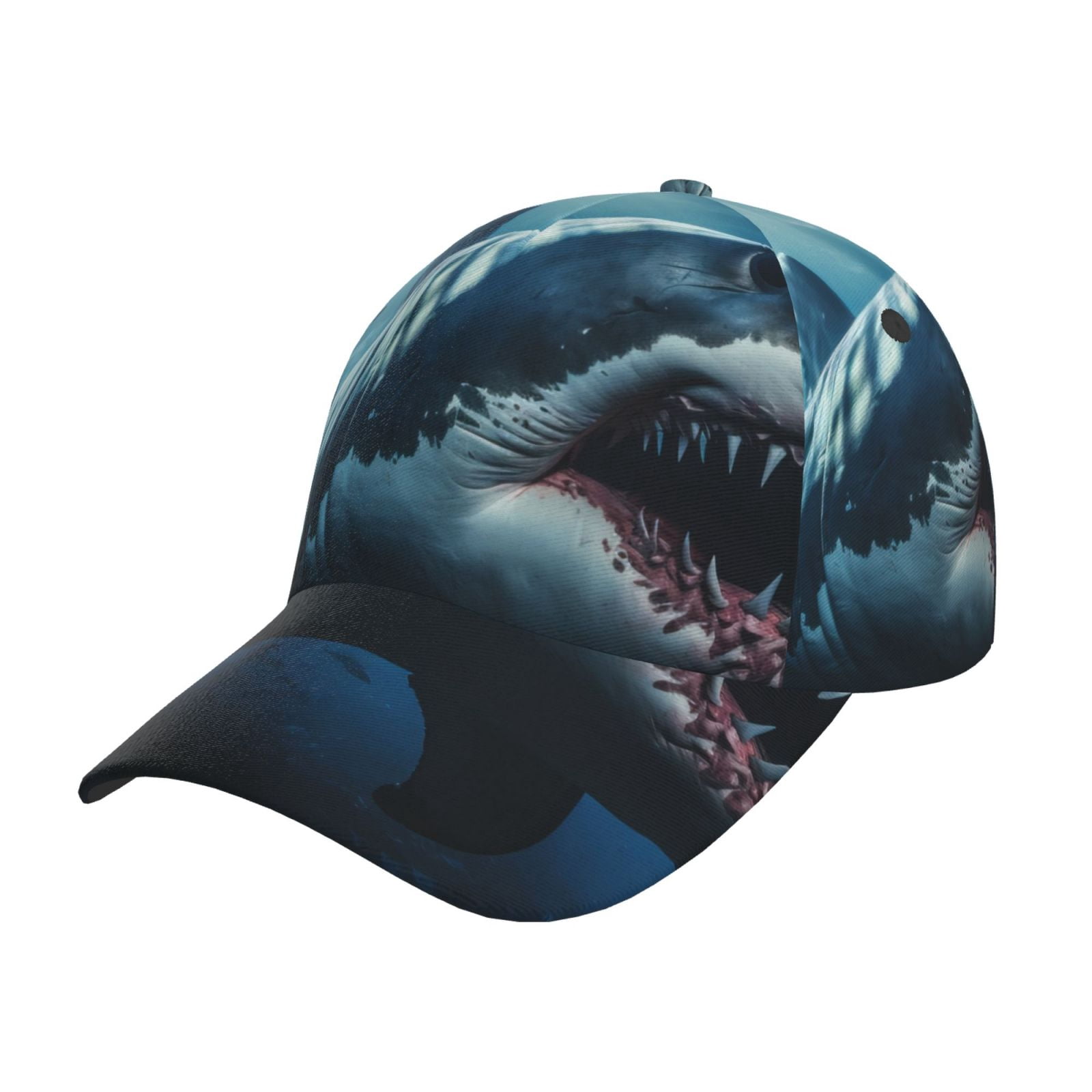 Zeuib 3D Realistic Shark Baseball Cap Adjustable Size for Running ...