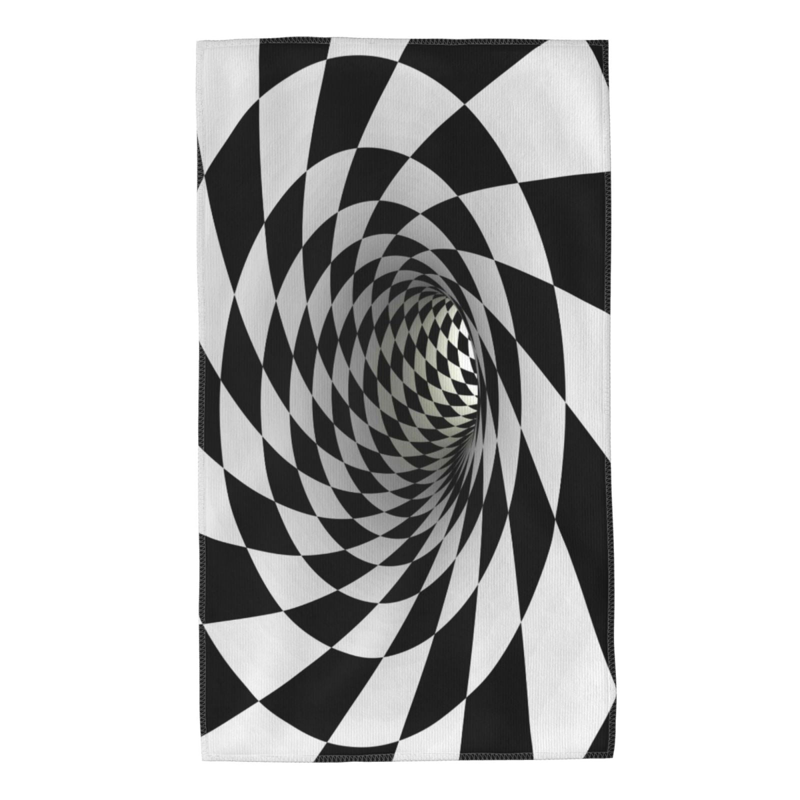 Zeuib 3D Vortex Illusion Hand Towel,Bathroom Kitchen Absorbent Soft ...