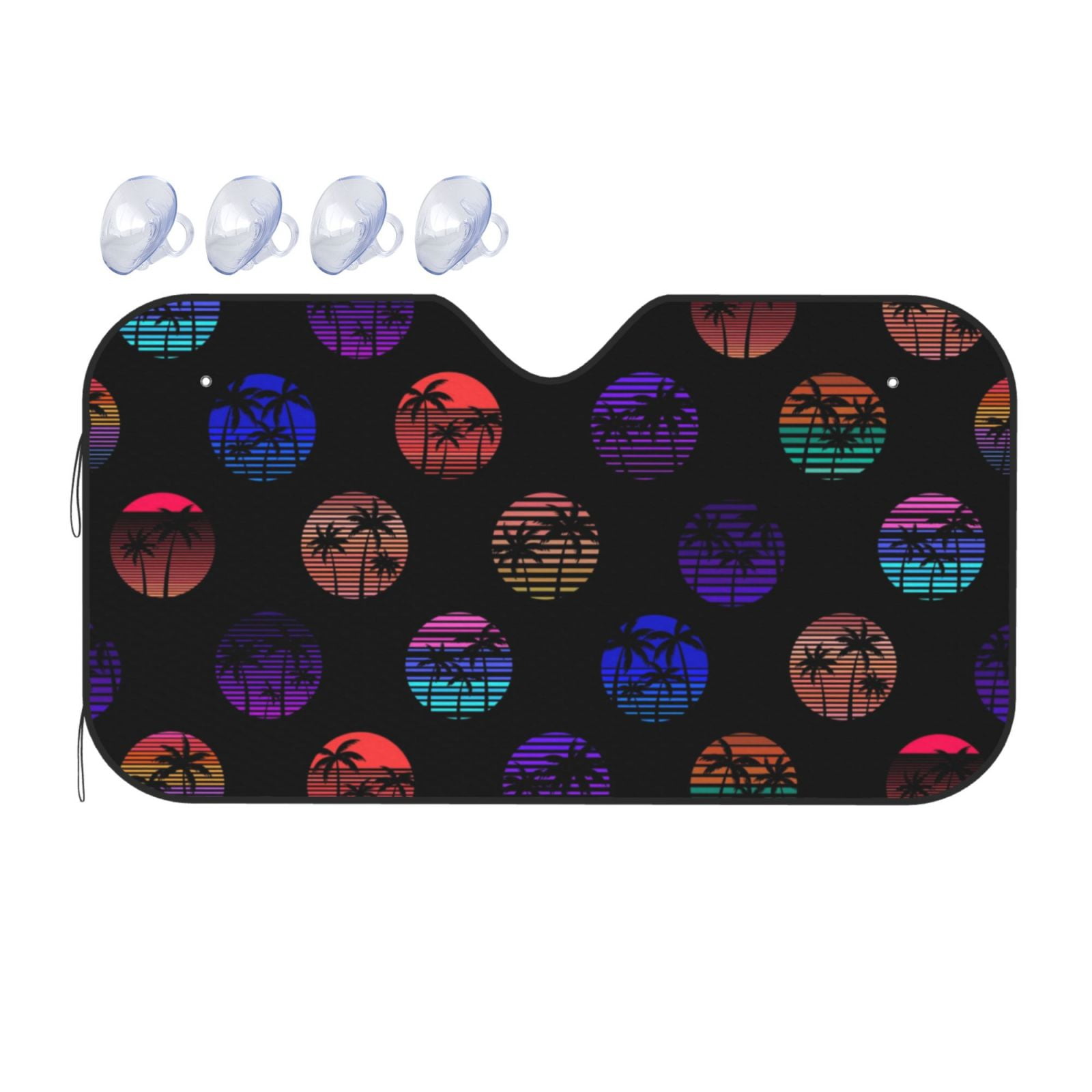 Zeuib 80s Style Palm Trees Premium Car Sunshade: Superior Sun ...