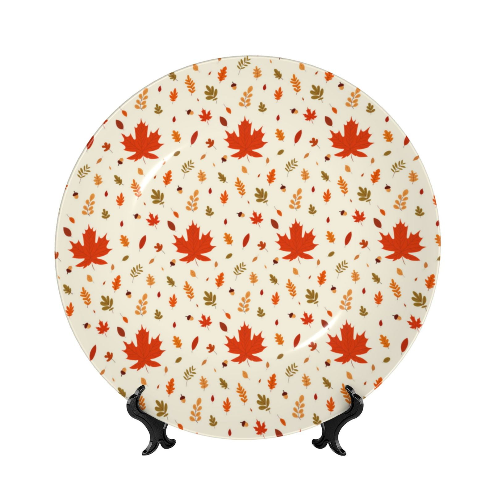 Zeuib A Simple Autumn Print Decorative Plate for Display, Bone China ...