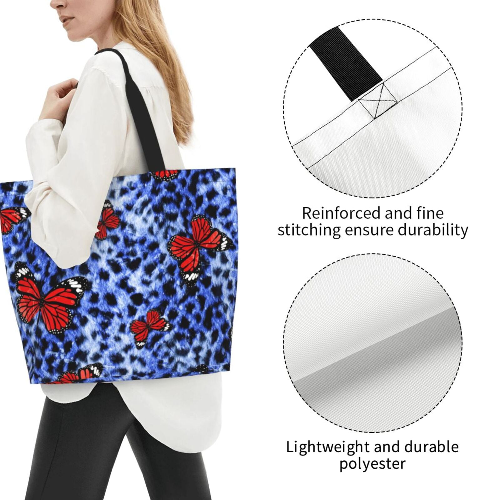 Zeuib Abstract Colorful Butterflies Print Laptop Tote Bag for Women ...