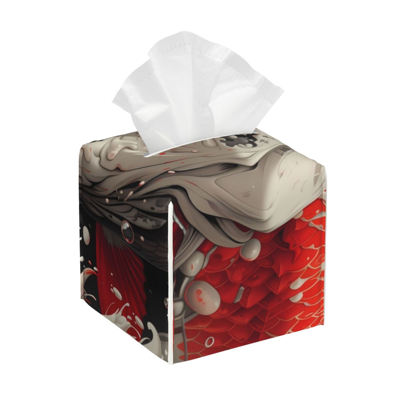 Zeuib Abstract Red Koi Fish Art Print Tissue Box Cover,PU Leather ...