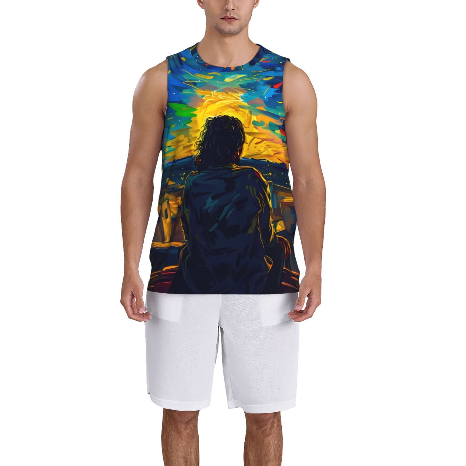 Zeuib Abstract Starry Sky Jersey Shirt for Men,Mesh Athletic Practice ...