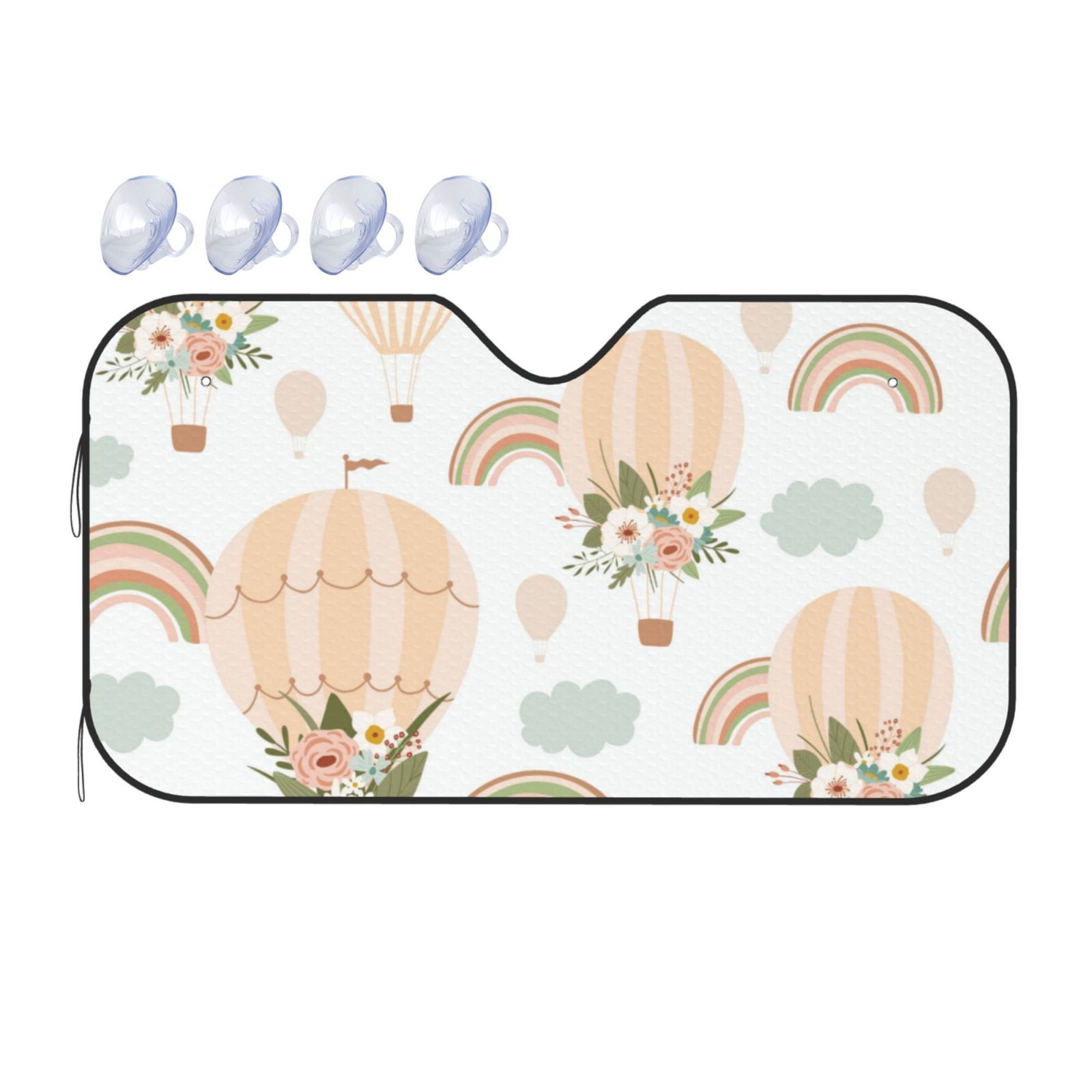 Zeuib Air Balloon and Flower Premium Car Sunshade: Superior Sun ...
