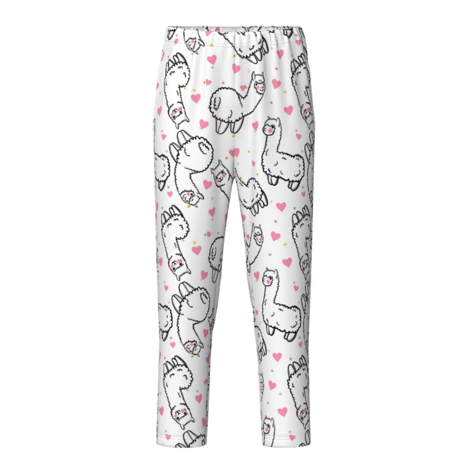 Zeuib Alpacas and Hearts Print Pajama Pants for Girls Boys,PJ Bottoms ...