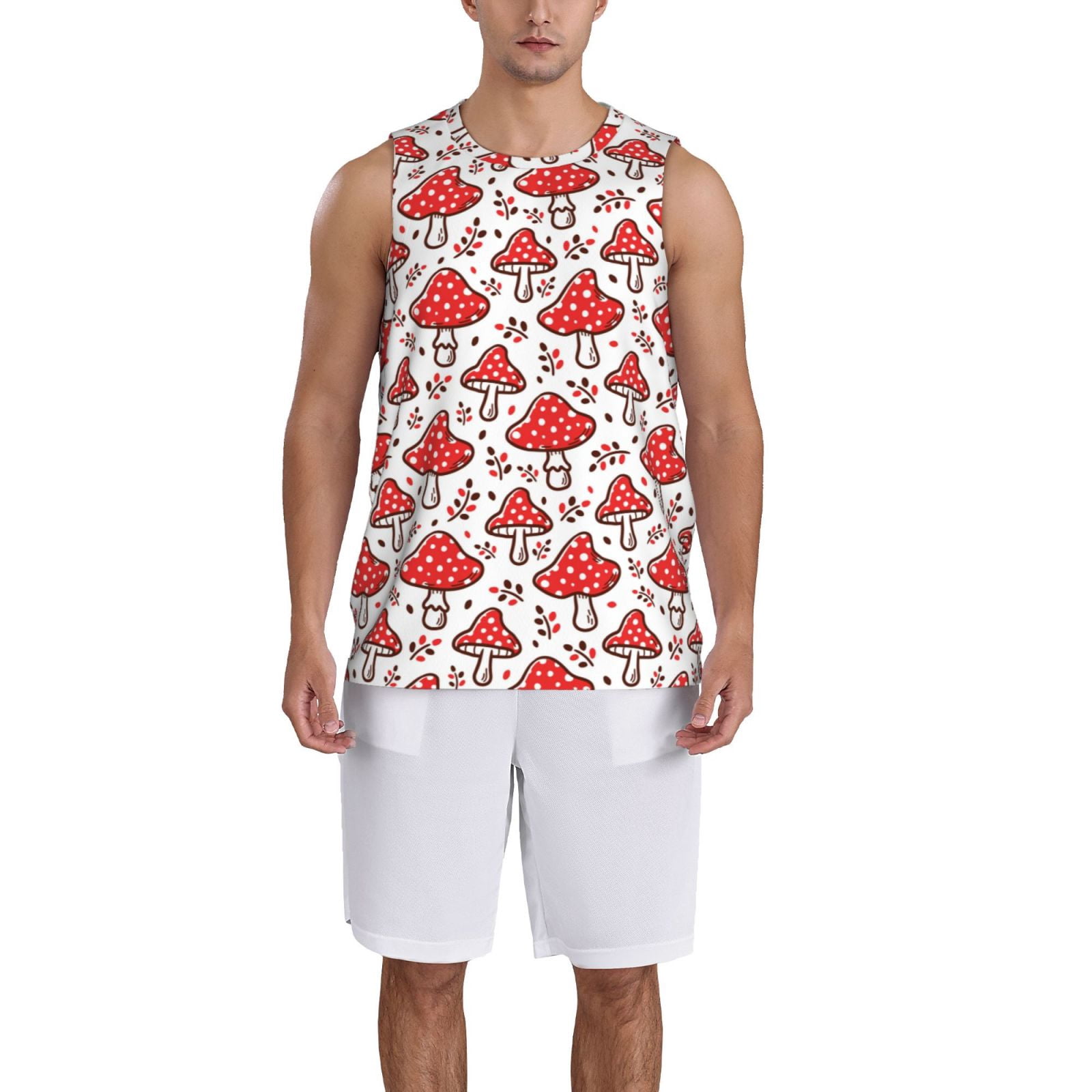 Zeuib Amanita Red Mushroom Jersey Shirt for Men,Mesh Athletic Practice ...