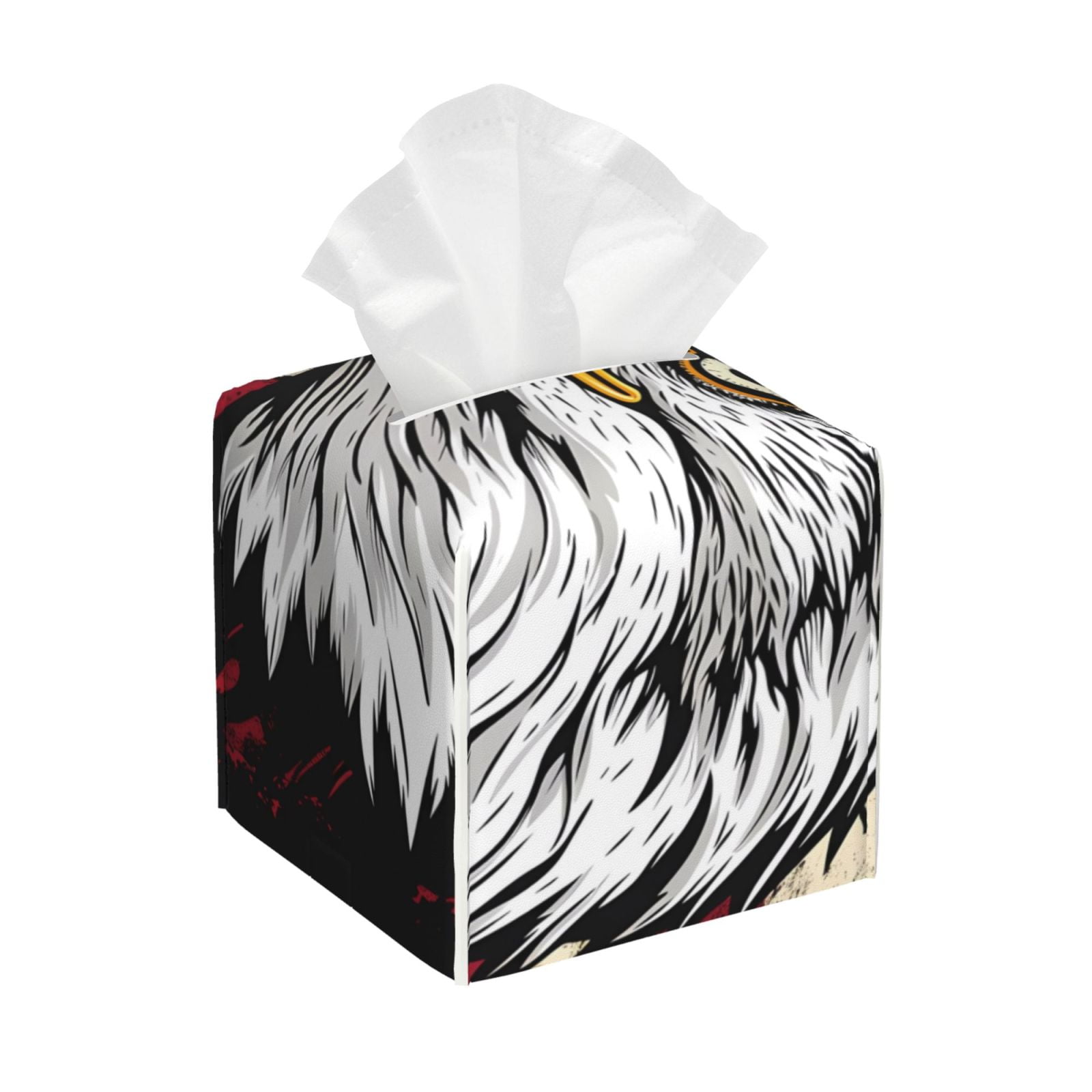 Zeuib American Bald Eagle Print Tissue Box Cover,PU Leather Tissue ...