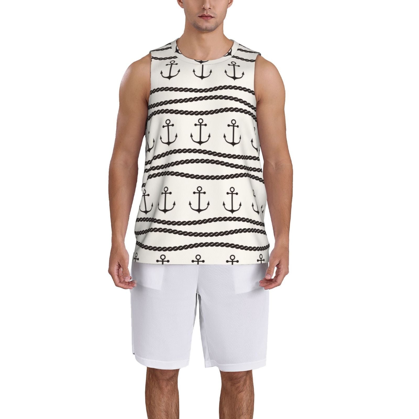 Zeuib Anchors and Ropes Jersey Shirt for Men,Mesh Athletic Practice ...