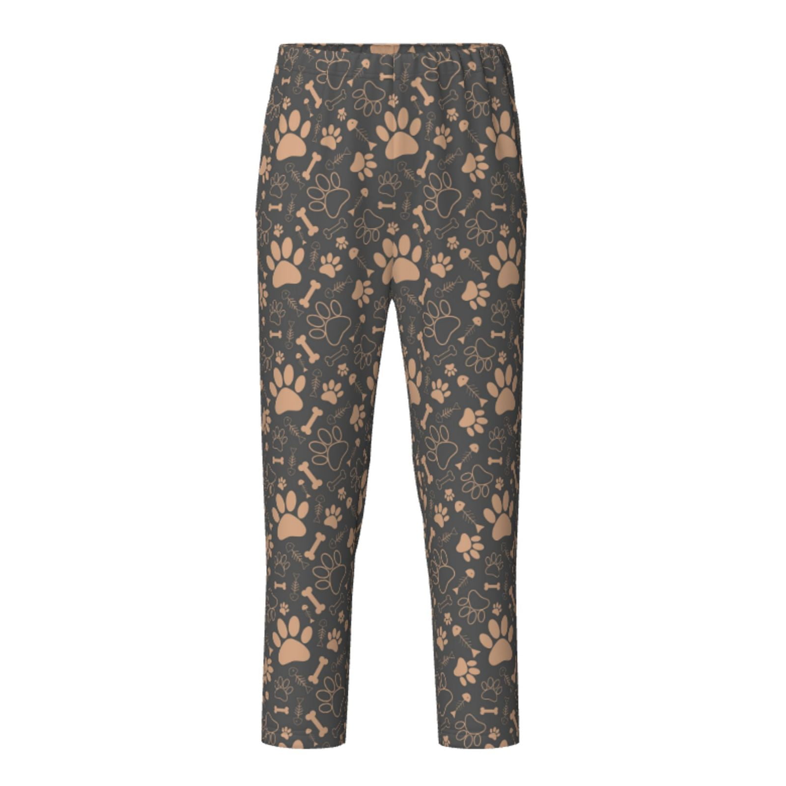 Zeuib Animal Paw Print Pajama Pants for Girls Boys,PJ Bottoms for Kids ...