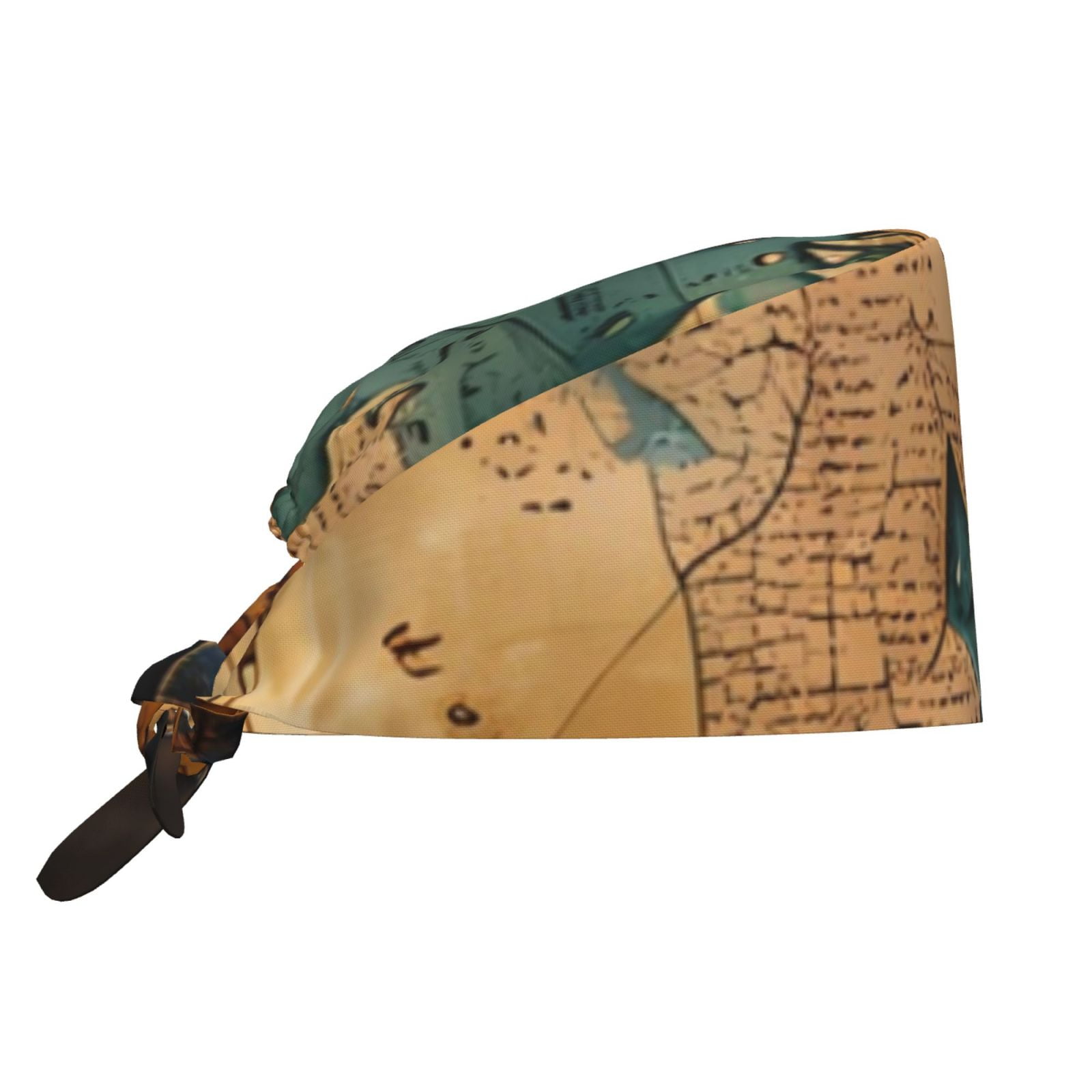 Zeuib Antique Map Adventure Scene Print Adjustable Scrub Cap,Cleaning ...