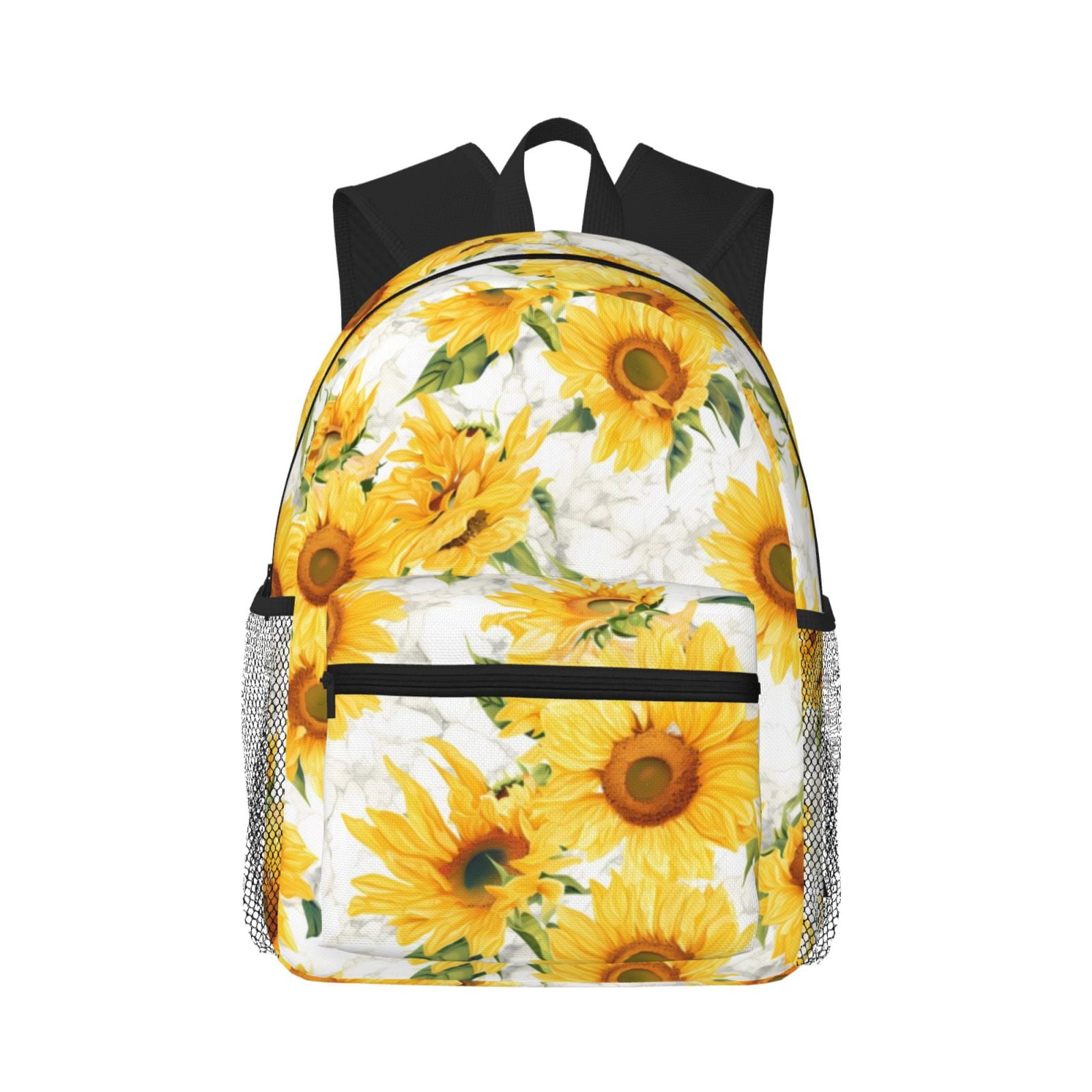 Zeuib Artistic Marble Pattern Sunflower Backpack，Stylish, Comfortable ...