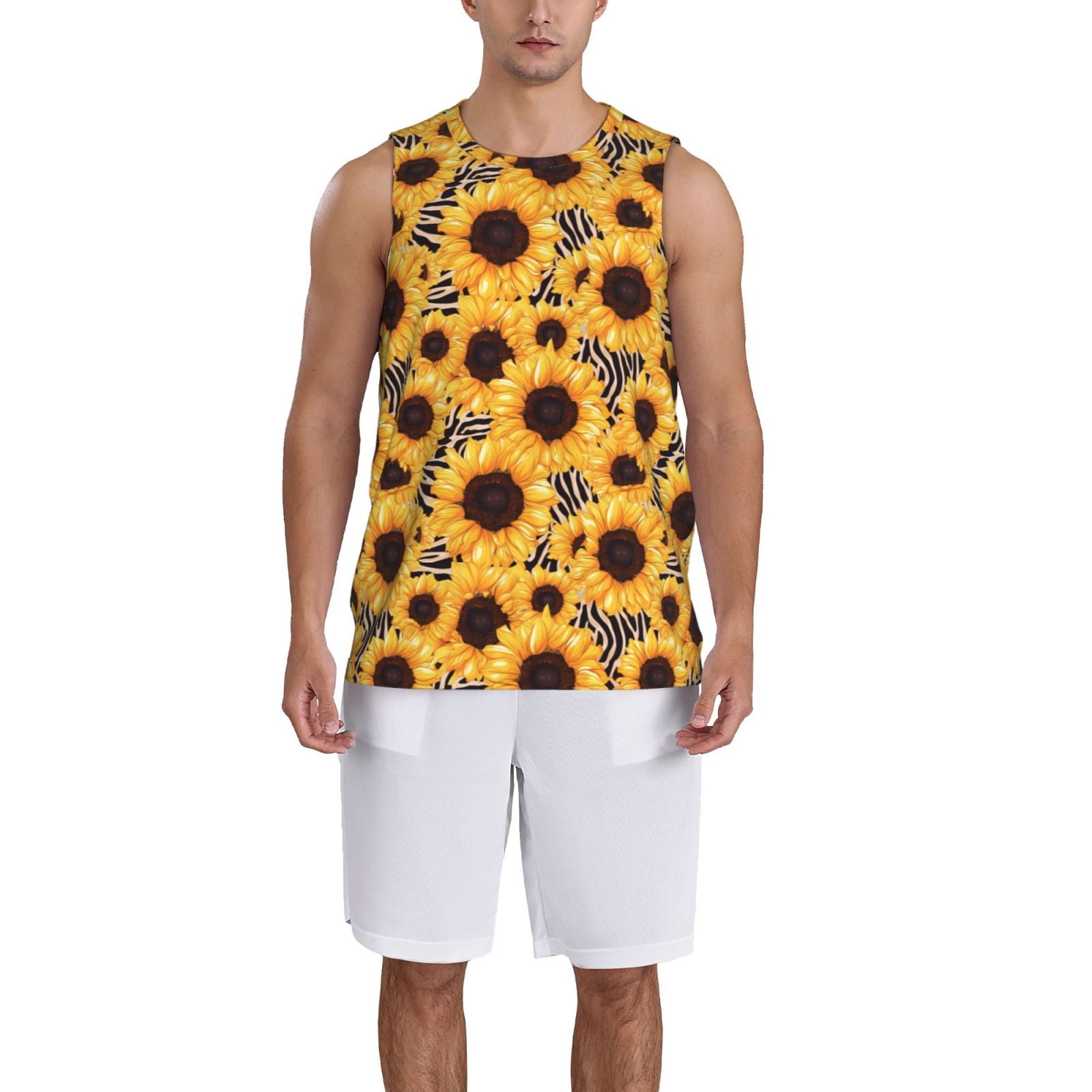Zeuib Artistic Zebra Print Sunflower Jersey Shirt for Men,Mesh Athletic ...