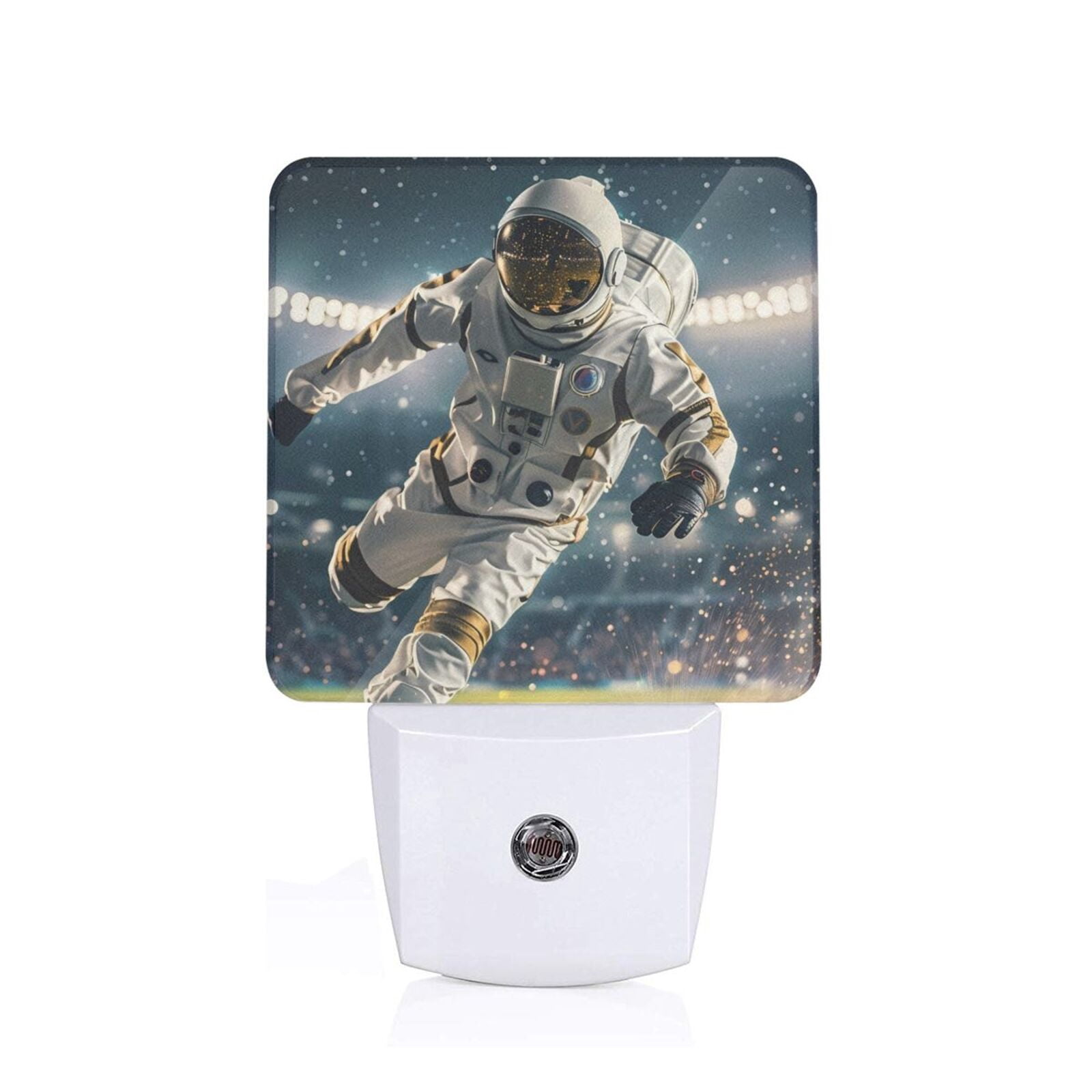 Zeuib Astronaut Soccer Field LED Night Light,Plug in Night Light with ...