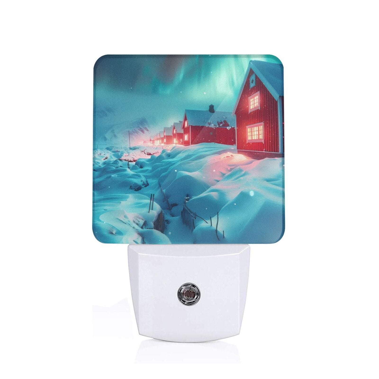 Zeuib Aurora Borealis Village LED Night Light,Plug in Night Light with ...