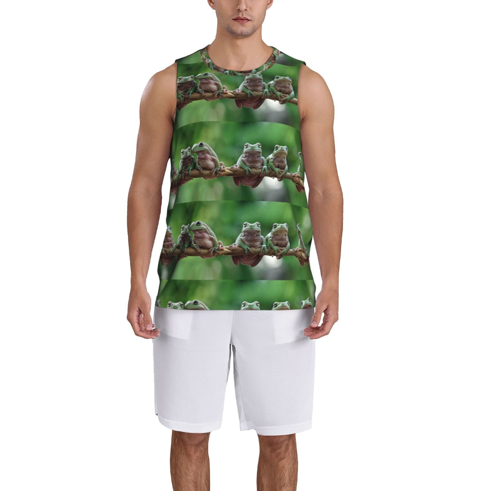 Zeuib Australian White Tree Frog Sitting on Branch Jersey Shirt for Men ...