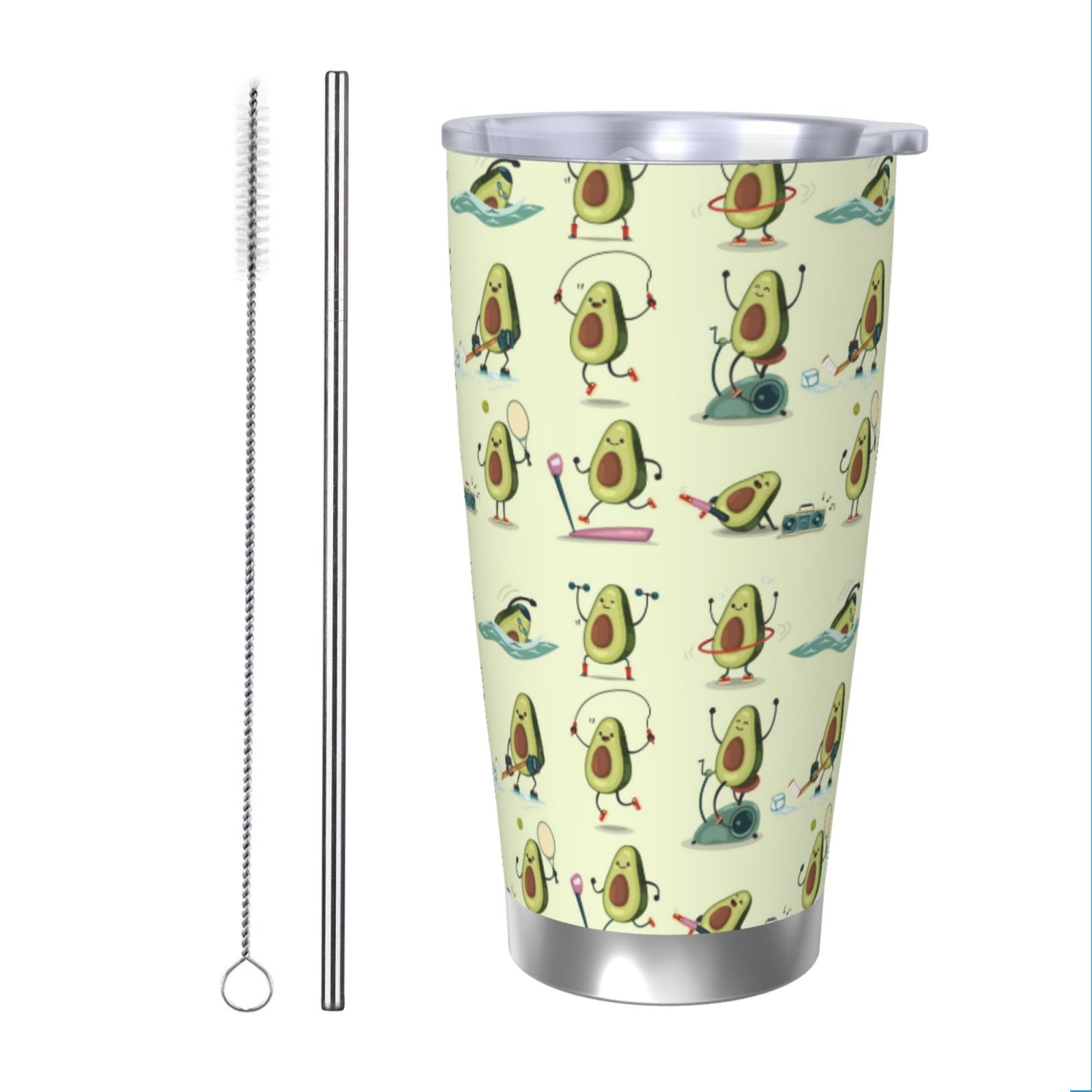Zeuib Avocado for Exercise Printed 20oz Stainless Steel Insulated Car ...