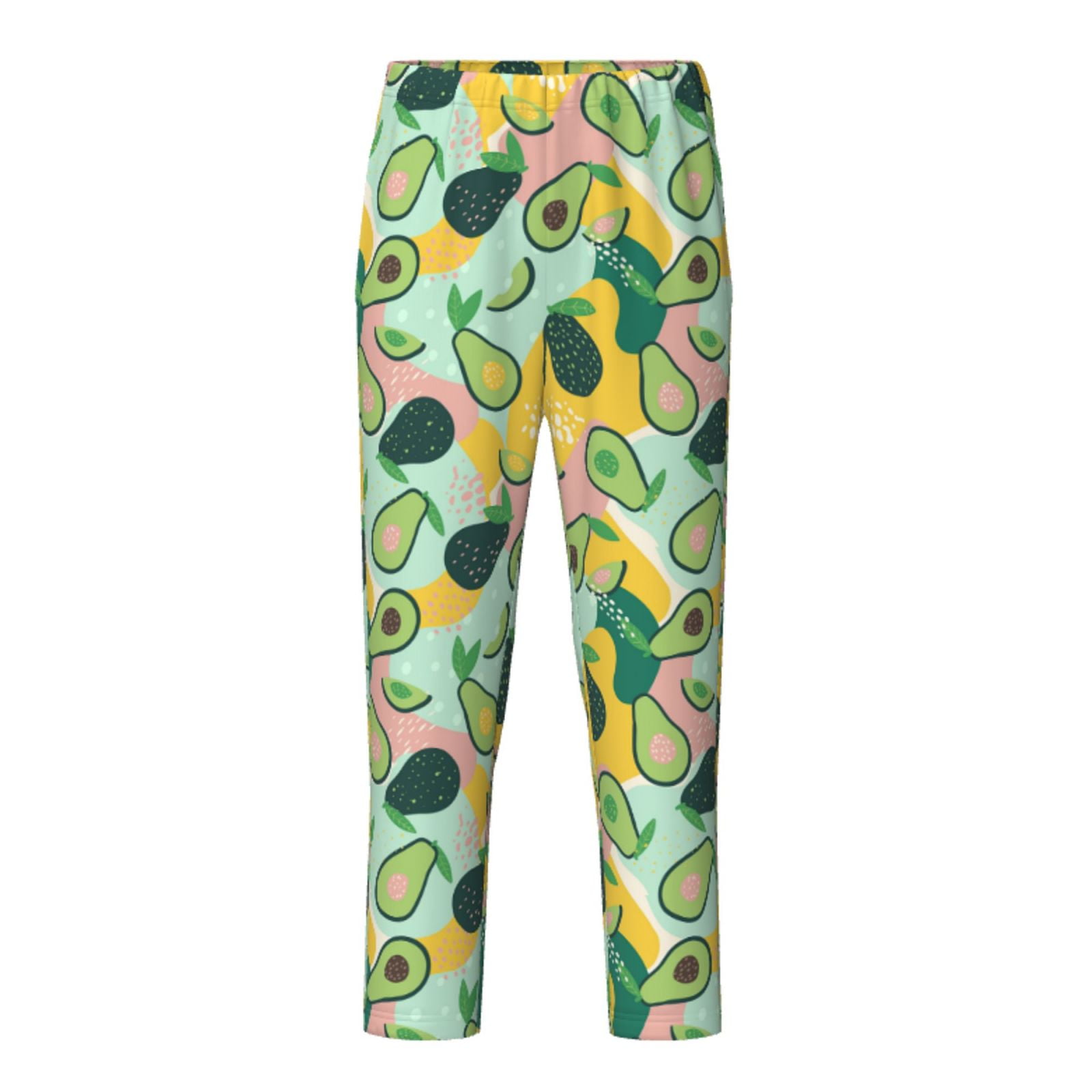 Zeuib Avocado Print Pajama Pants for Girls Boys,PJ Bottoms for Kids ...