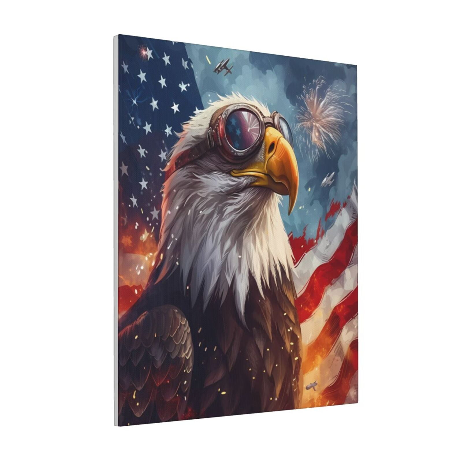 Zeuib Bald Eagle Pilot Print Farmhouse Canvas Wall Art For Bedroom,Wall ...