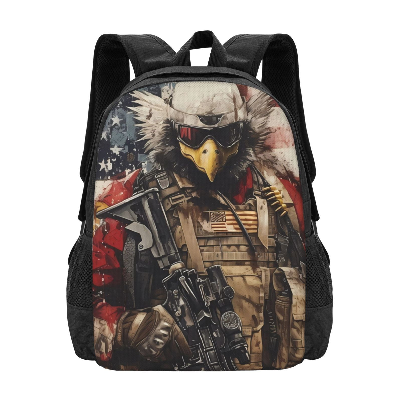 Zeuib Bald Eagle Soldier Stylish and Lightweight Backpack: Perfect for ...