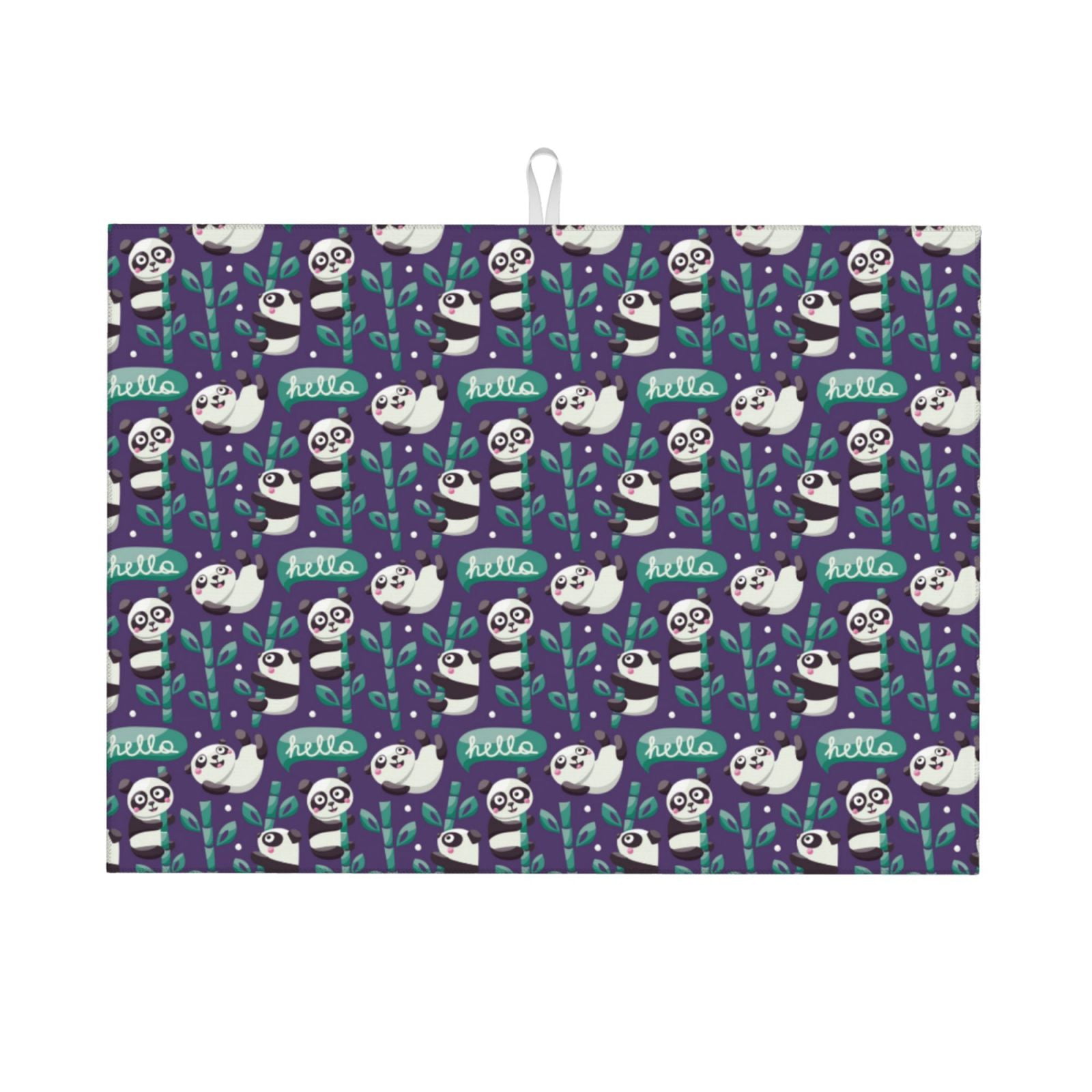 Zeuib Bamboo Panda Dish Drainer Kitchen Counter, Kitchen Drying Mat ...