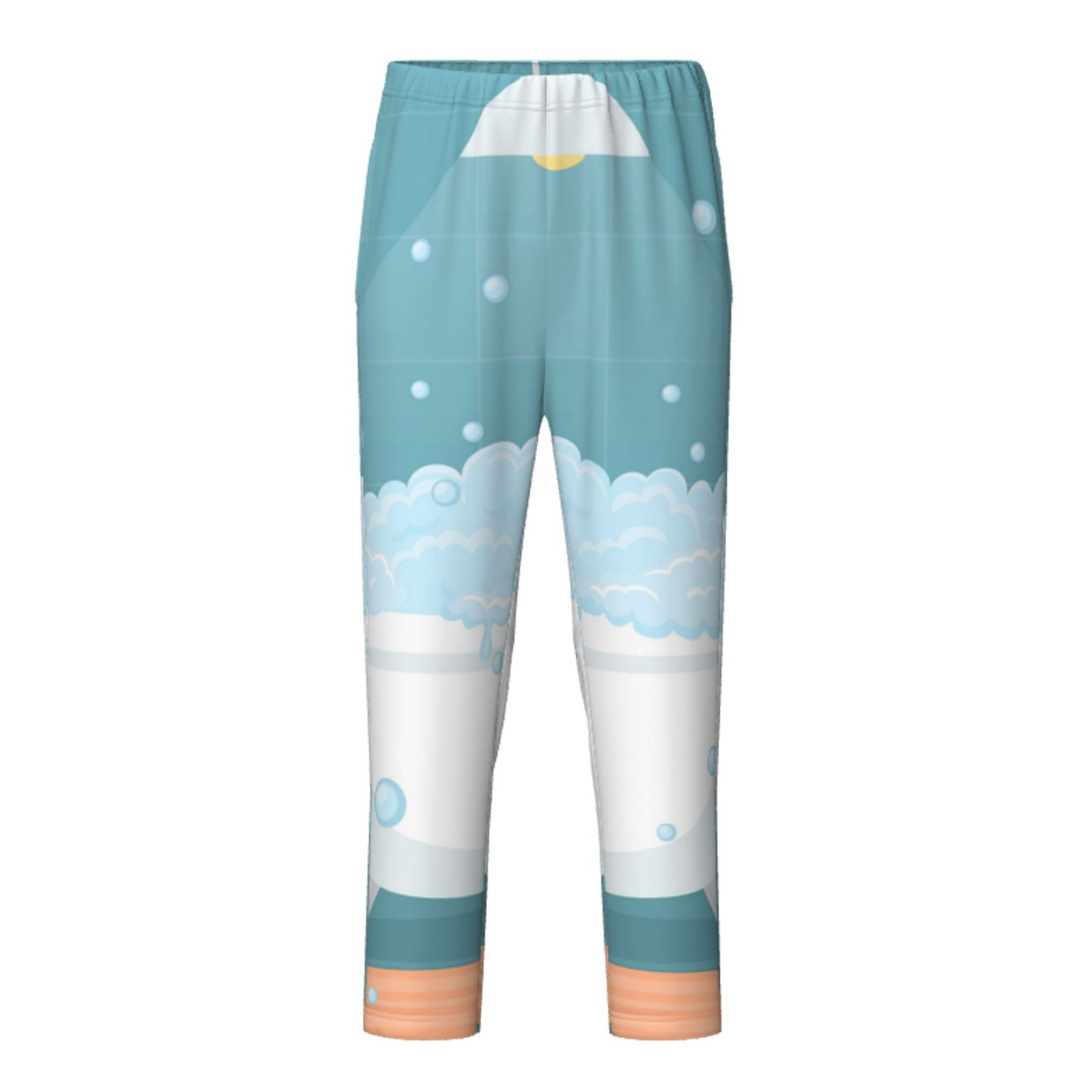 Zeuib Bathtub with Soap Bubbles Print Pajama Pants for Girls Boys,PJ Bottoms for Kids, Pajama ...