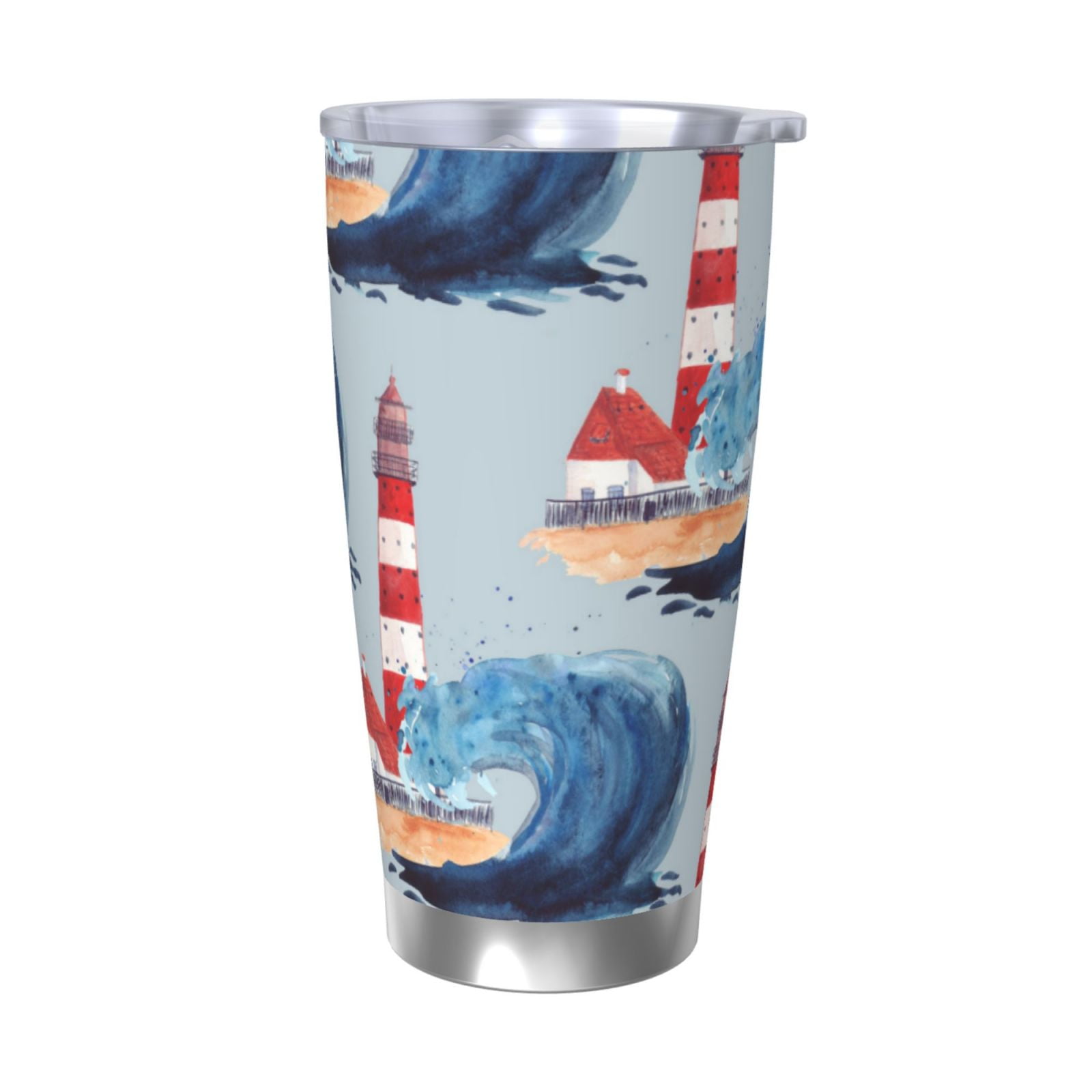 Zeuib Beacon In The Huge Waves Of The Surf Printed 20oz Stainless Steel ...