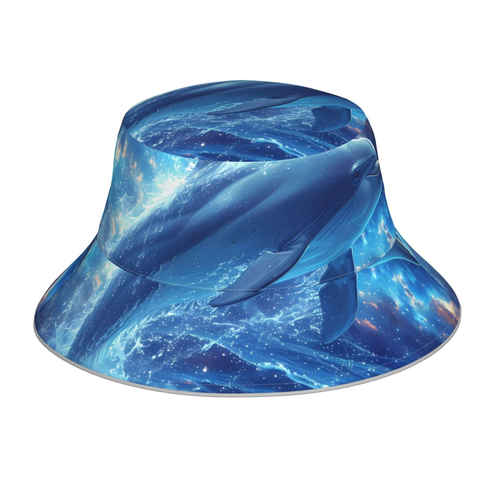 Zeuib Beautiful Ocean Dolphin Reflective Bucket Hat, UV Protection ...