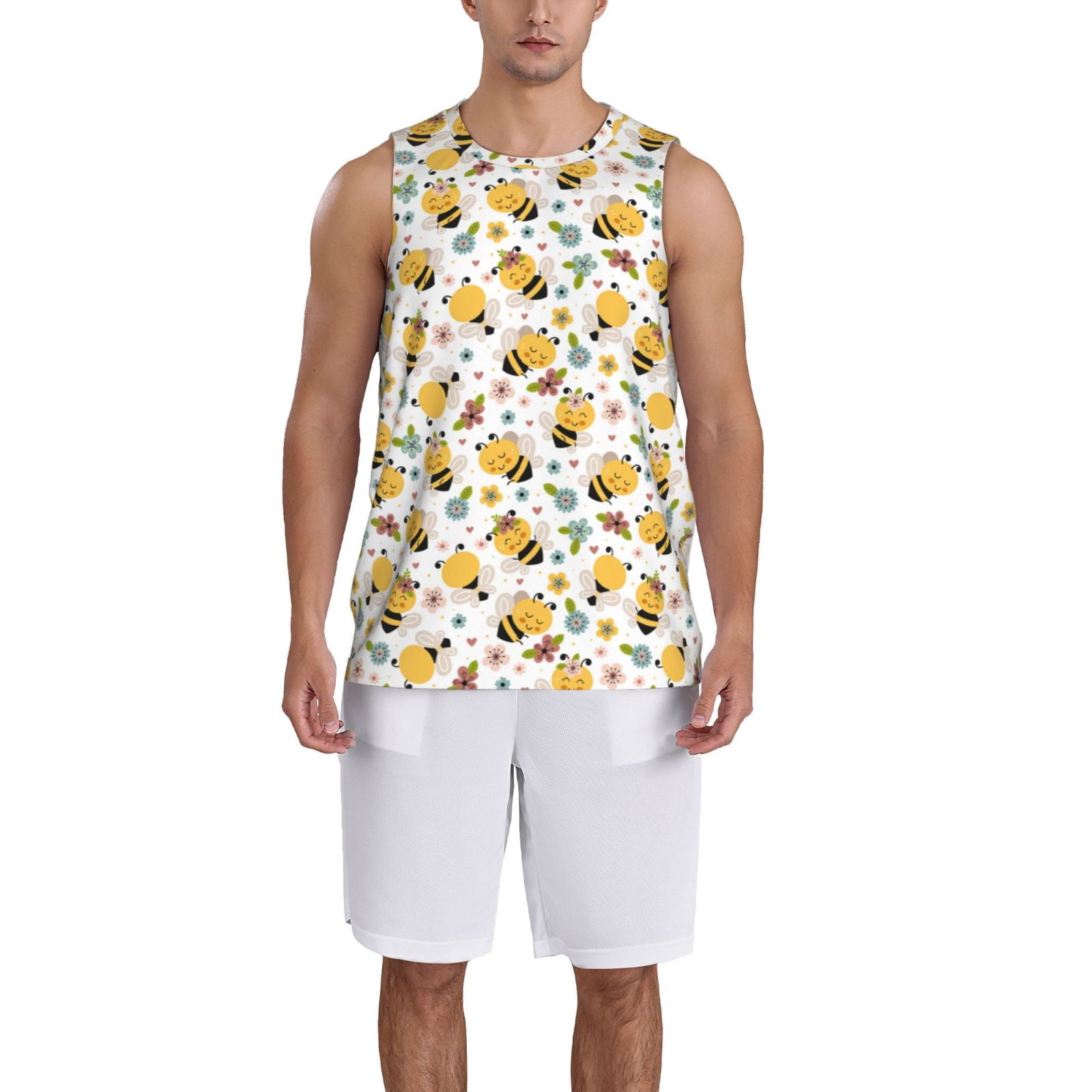 Zeuib Bee and Flowers Jersey Shirt for Men,Mesh Athletic Practice ...