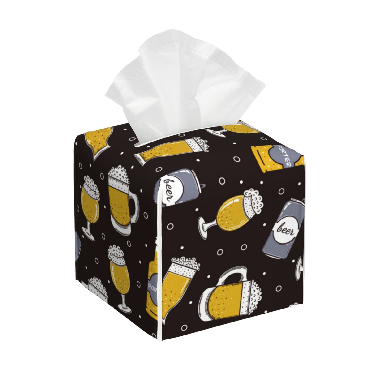 Zeuib Beer In A Bottle Print Tissue Box Cover,PU Leather Tissue Holder ...
